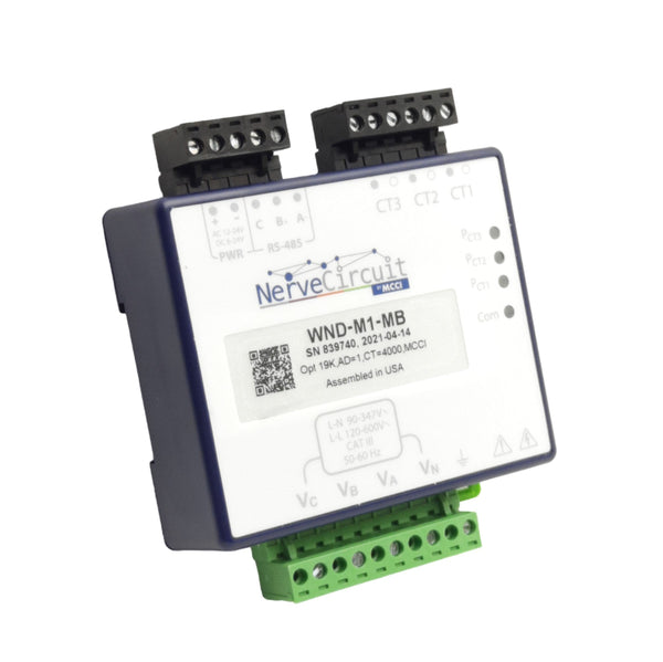 MCCI WND-M1-MB Power Meter, 24V AC/DC, 90-600VAC Range, RS485 Modbus R ...