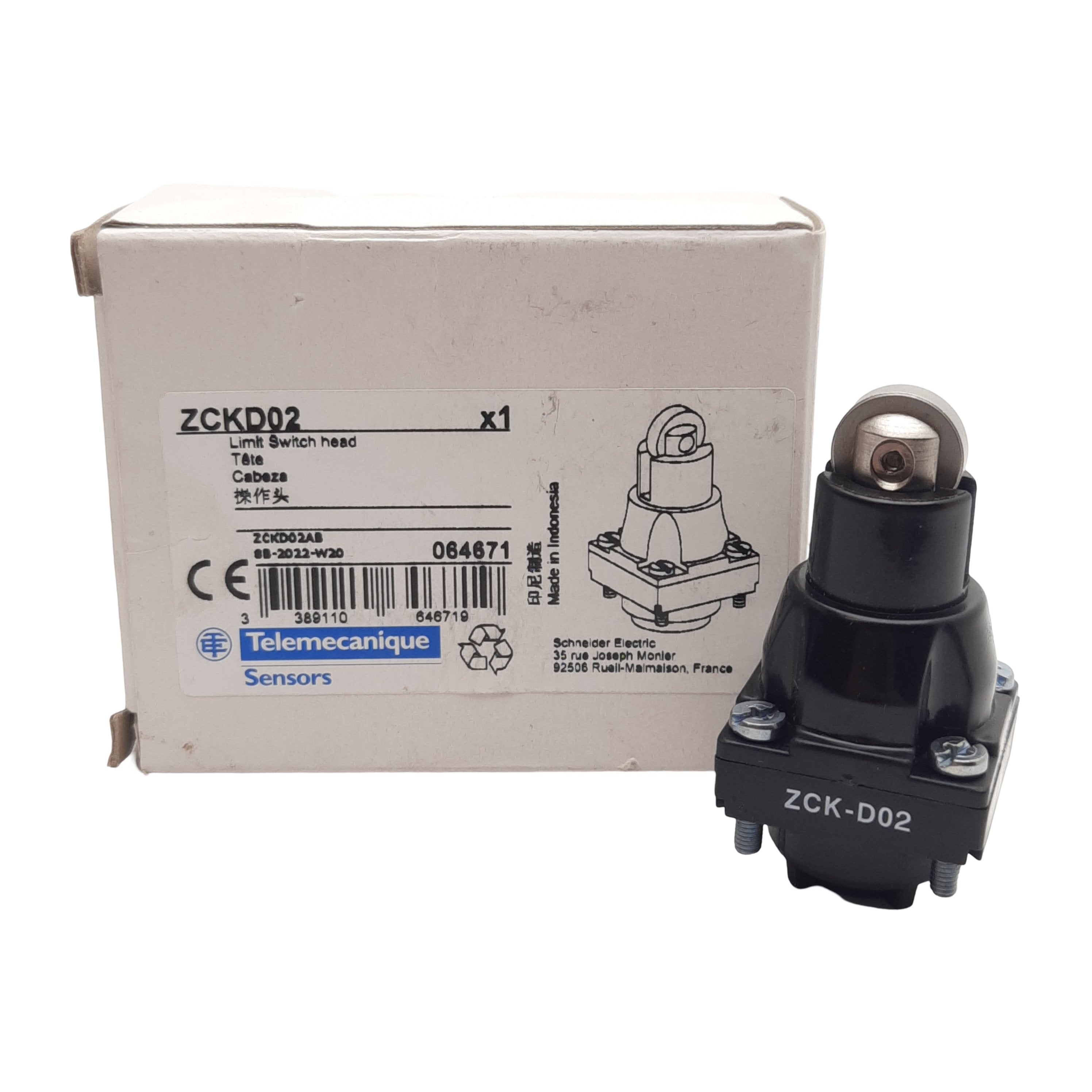 Telemecanique ZCKD02 Limit Switch Head, Steel Roller Plunger, For XC/Z ...