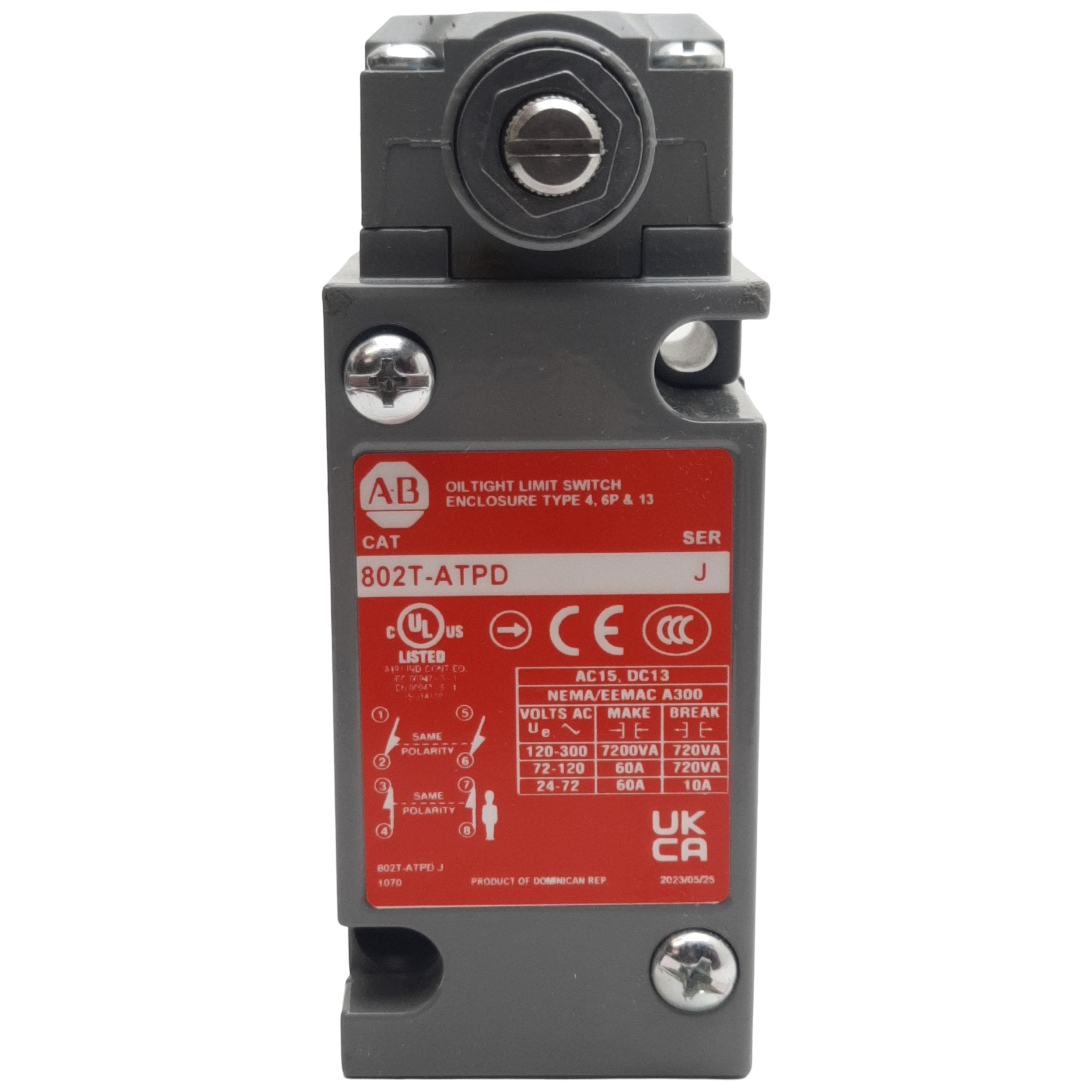 Allen Bradley 802T-ATPD Oiltight Limit Switch, 4-Circuit 2N.O + 2N.C ...