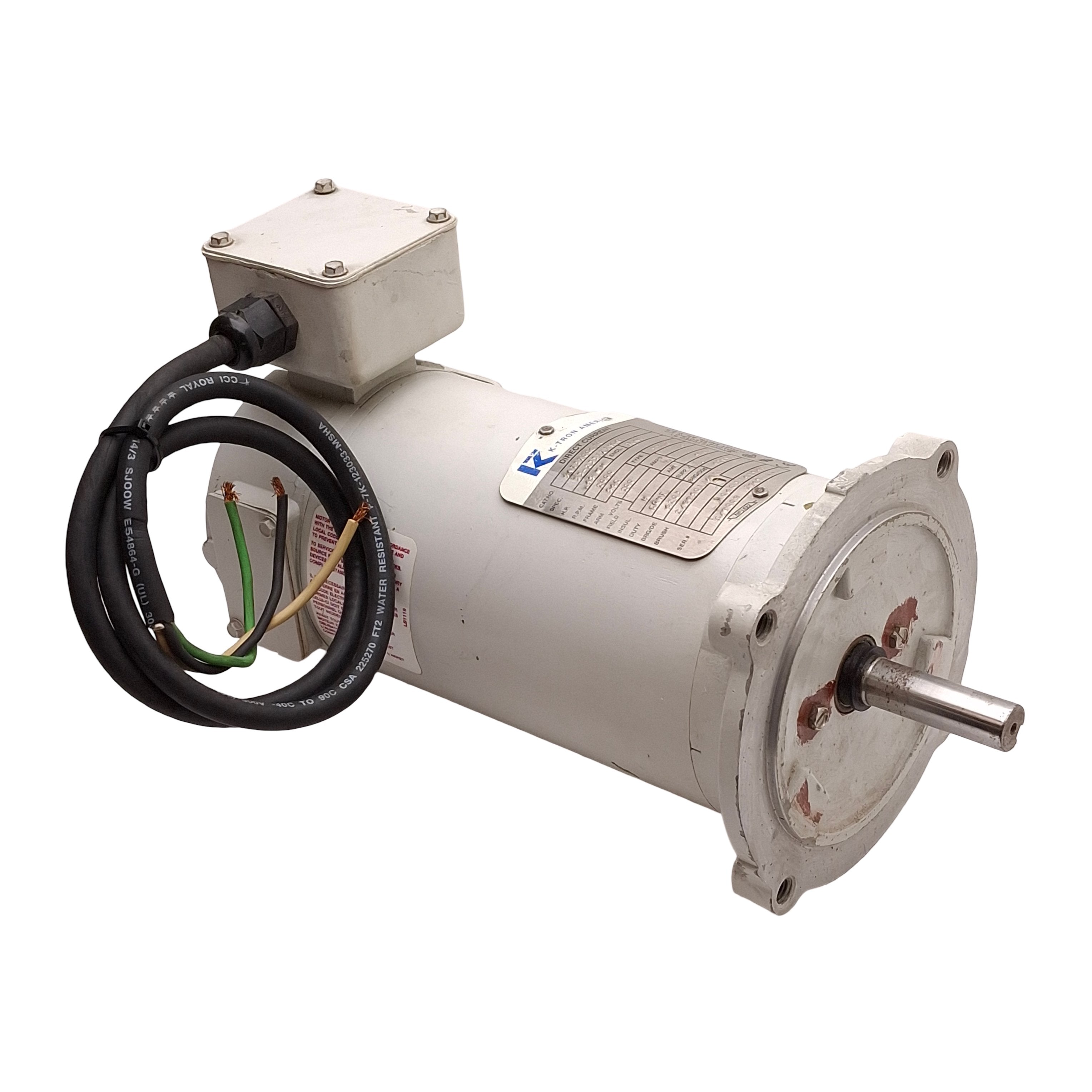 K-Tron 9473700610 DC Motor, 200VDC 2.5A 0.45kW, 2000RPM, ø5/8in Shaft ...