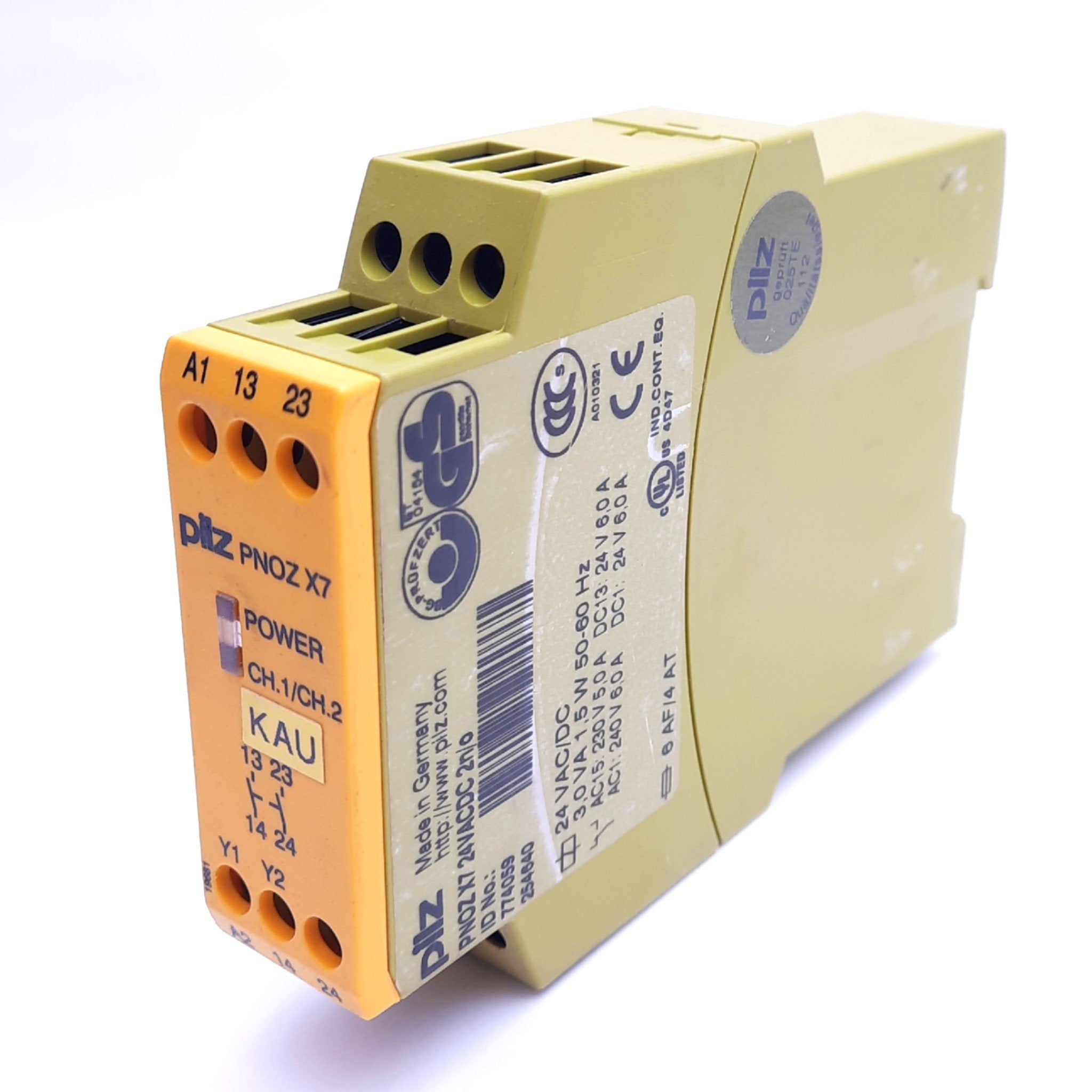 Pilz PNOZ X7 24VACDC 2n/o 774059 Safety Relay, 2 N.O., 240VAC 6A, 24VA ...