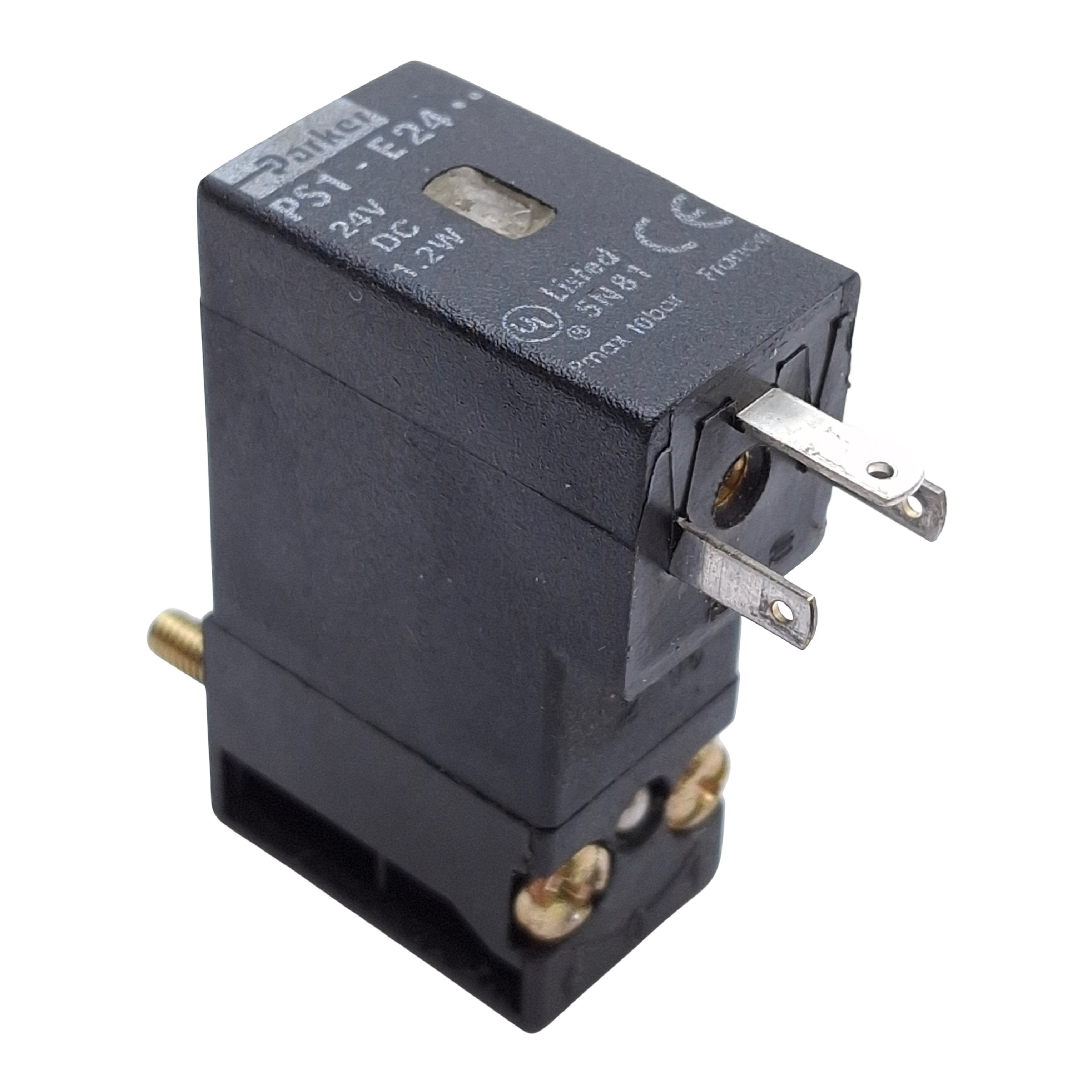 Parker PS1-E24 Solenoid Valve Coil, 24VDC 1.2W, Straight Blade, DIN 43 ...