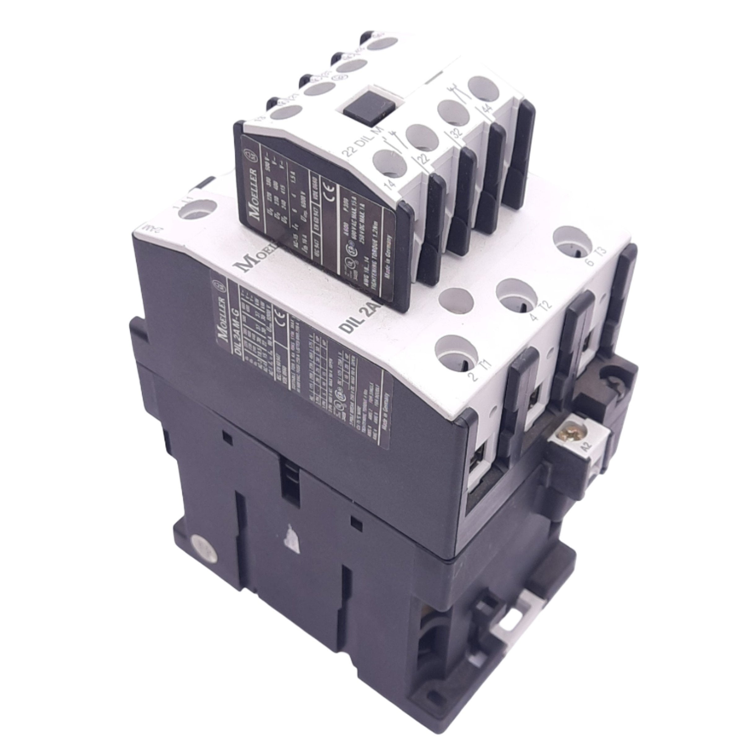 Moeller DIL2AM-G Contactor, 3NO, 2NO+2NC Aux, 250VDC, 600VAC, 90A, 24V ...