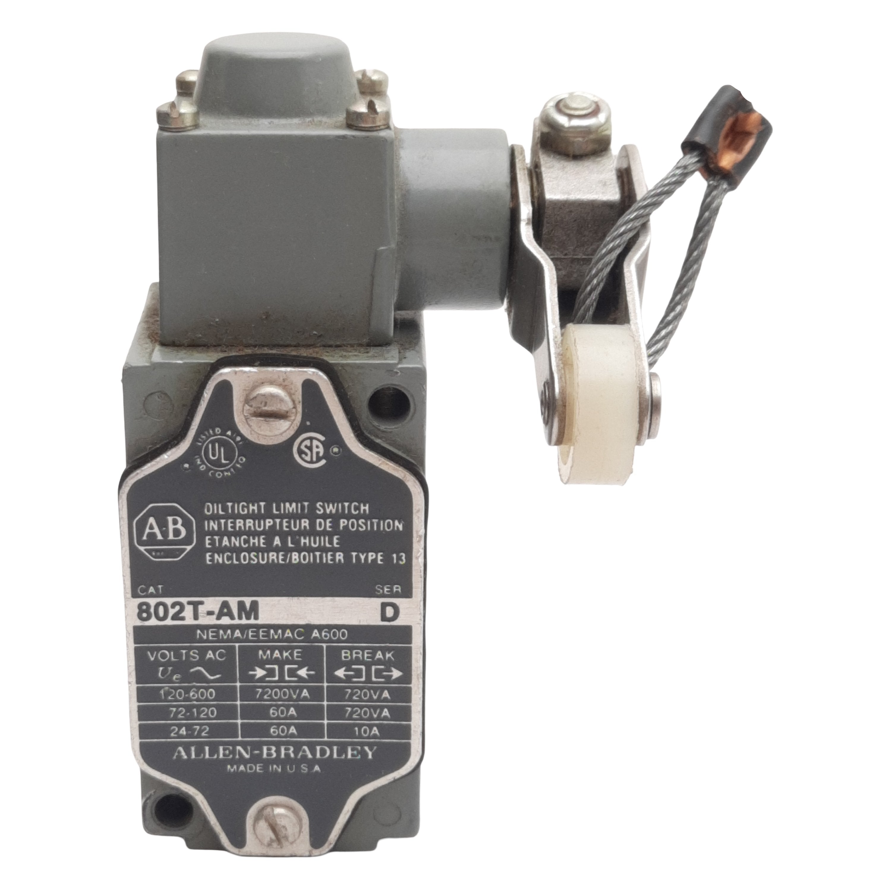 Allen Bradley 802T-AM Oiltight Limit Switch, 2-Circuit 1N.O + 1N.C., 1 ...