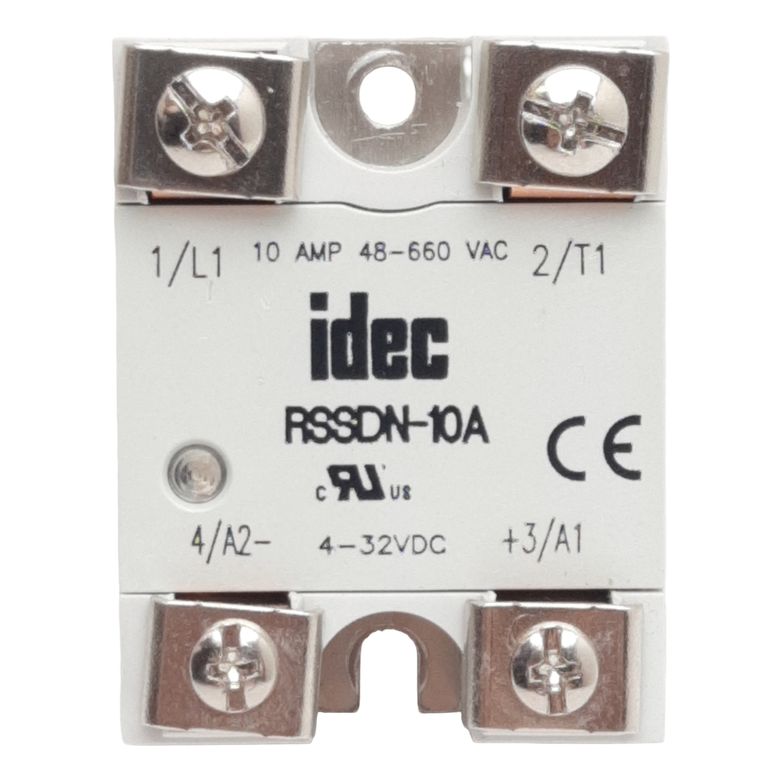 Idec RSSDN-10A Solid-State Relay, SPST-NO, 4-23VDC In, 10A 48-660VAC O ...