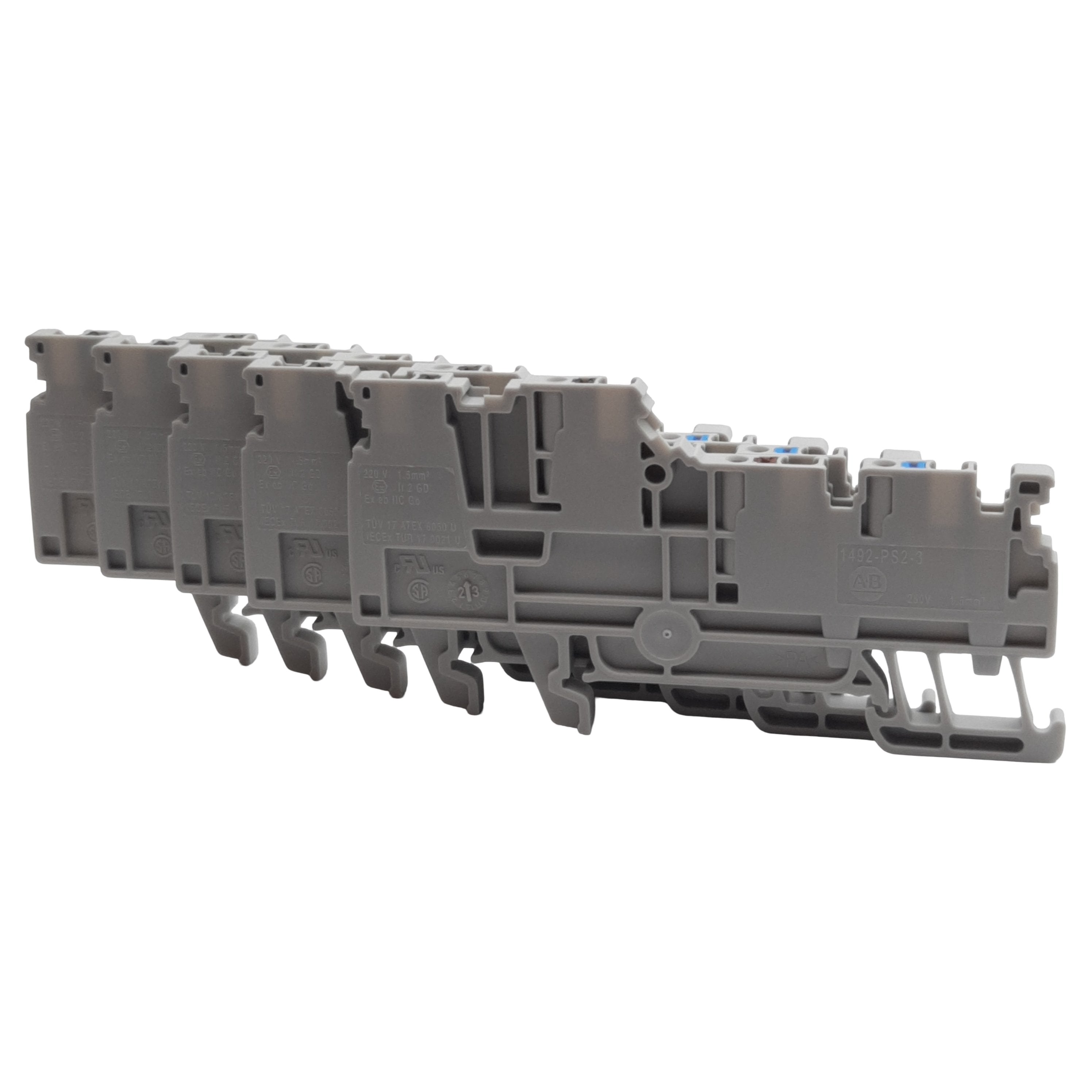 Lot of 5 Allen Bradley 1492-PS2-3 Terminal Block, 4-Pole, 13A 150VAC/V ...
