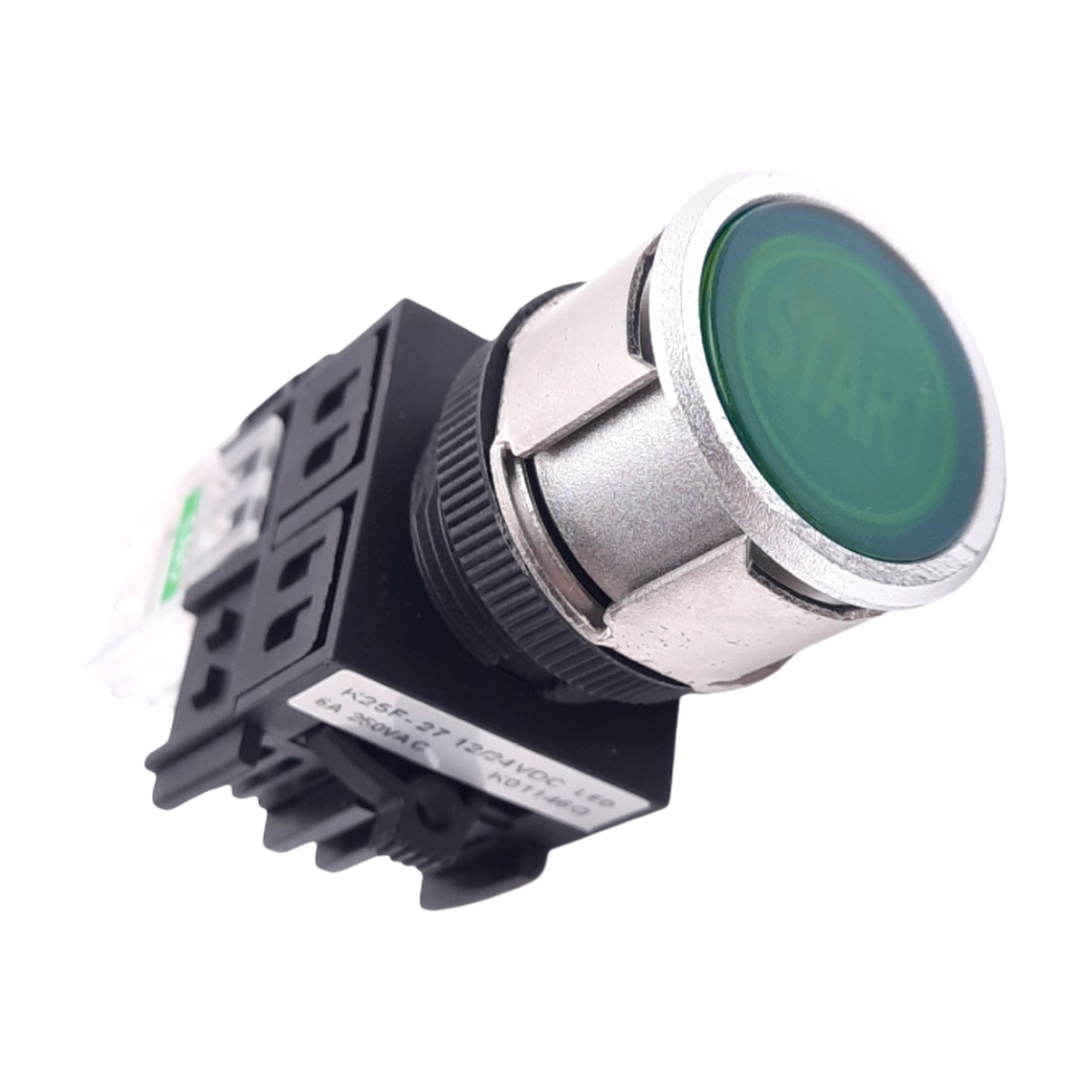 Kacon K25F-27 Green START Illuminated Pushbutton, ø25mm, 1NO, 24V LED ...