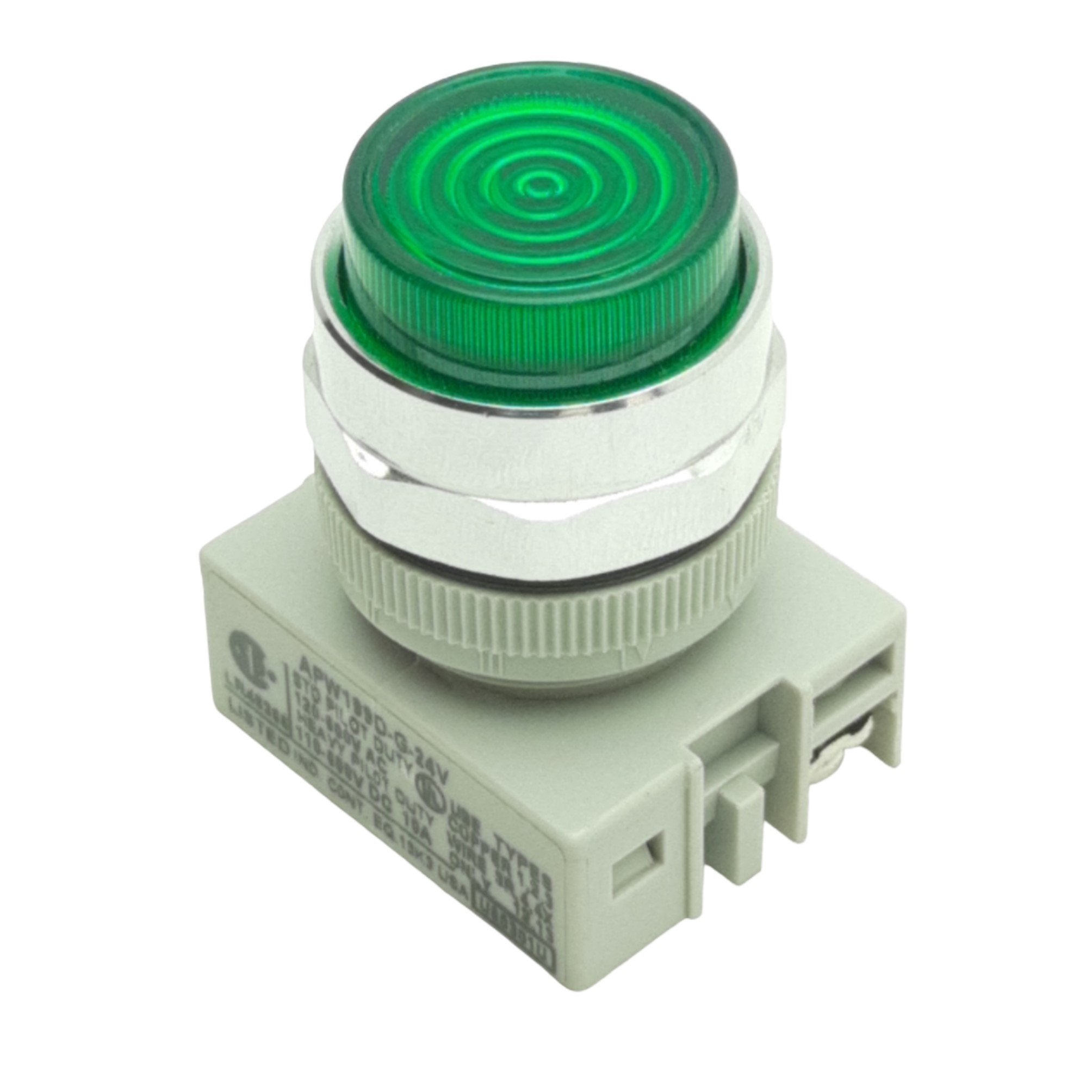 IDEC APW199D-G-24V Pilot Light ø22mm Diameter, Green Flat Lens, *No Bu ...