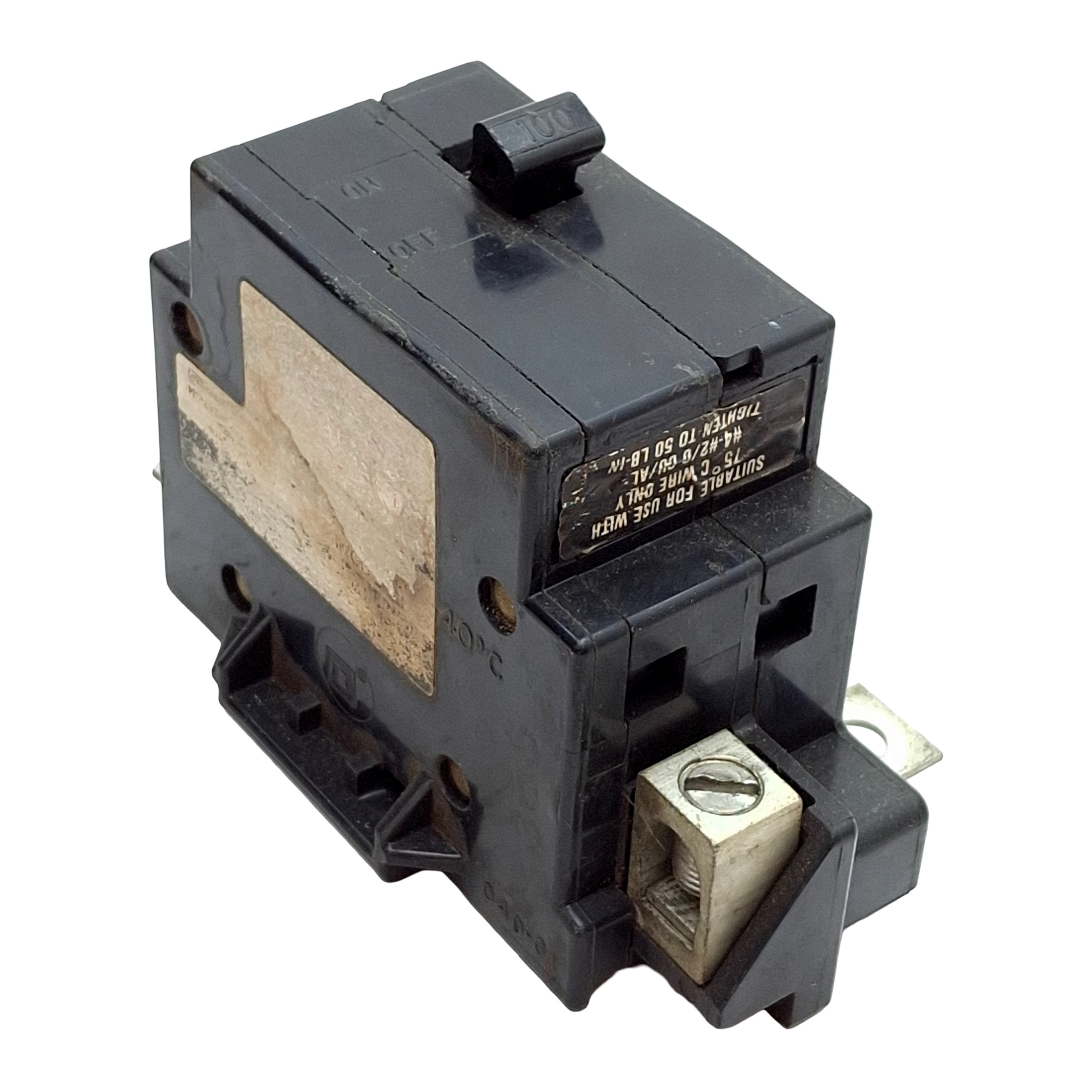 Square D QOM100VH Main Circuit Breaker, 2-Pole, 100A, 120/240VAC, Bolt ...