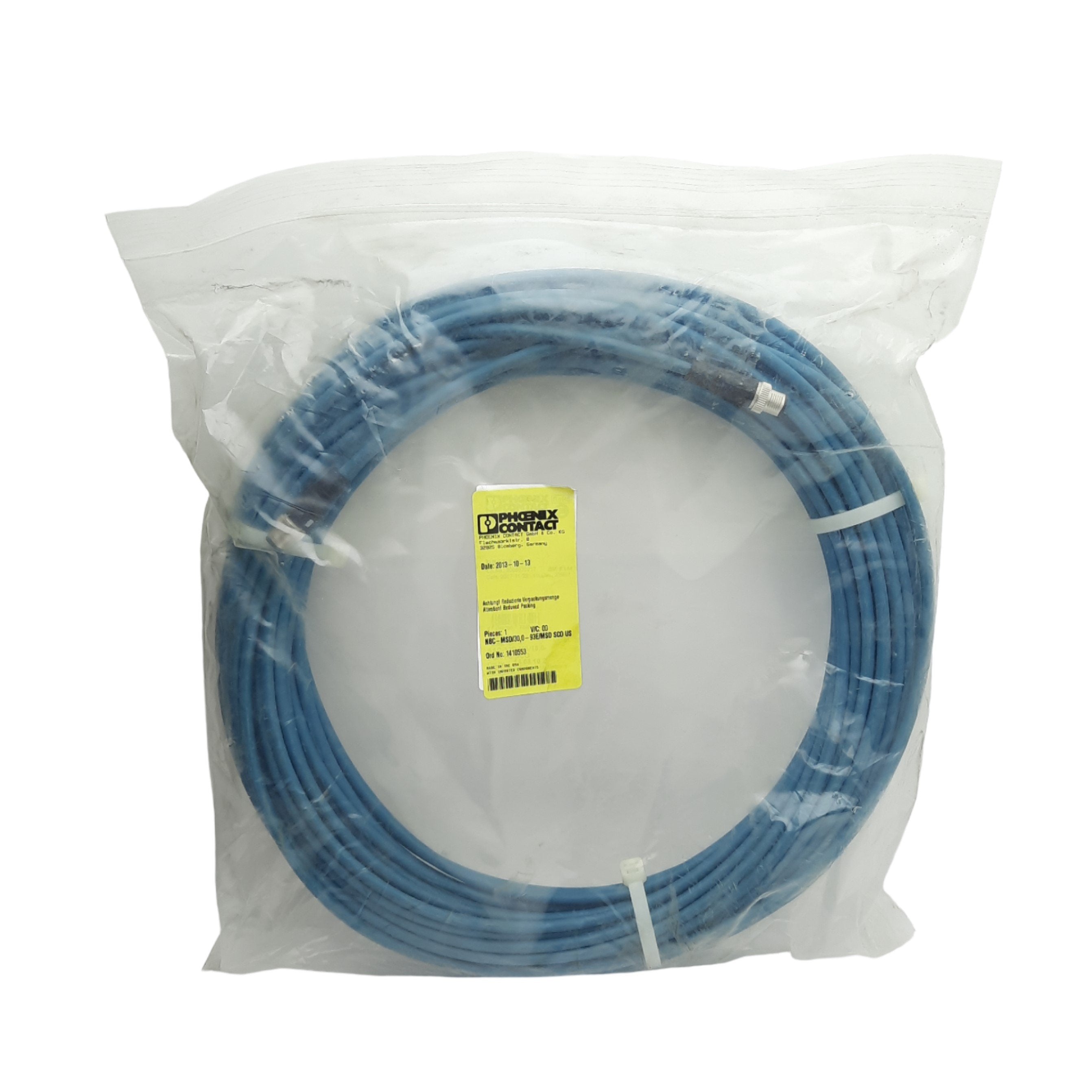 Phoenix Contact NBC-MSD/30,0-93EMSD Network Ethernet Cable, M12 4-P Ma ...