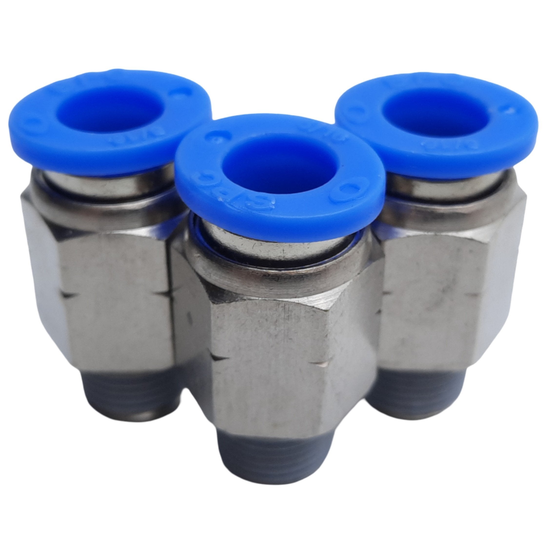 Lot of 3 SPC 5/16-N02U Stop Fitting Push In, OD 5/16", 1/4" NPT Male ...