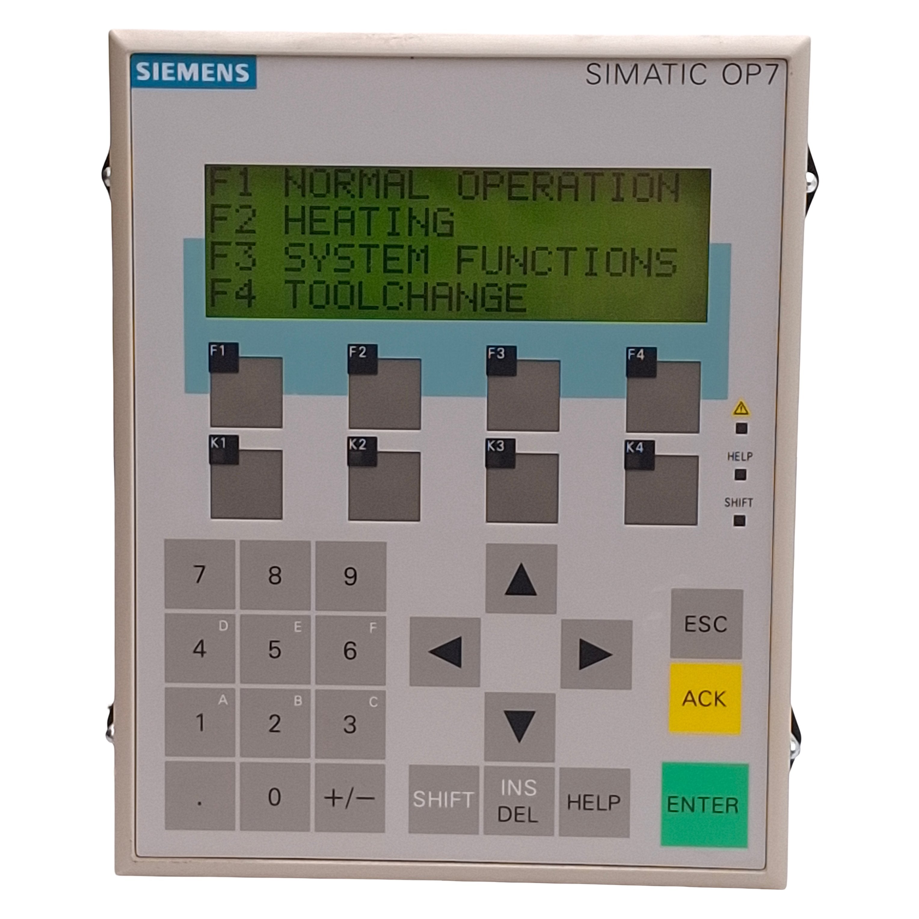 Siemens 6AV3 607-1JC20-0AX1 Simatic OP7 Operator Panel 4-Line 20-Chara ...