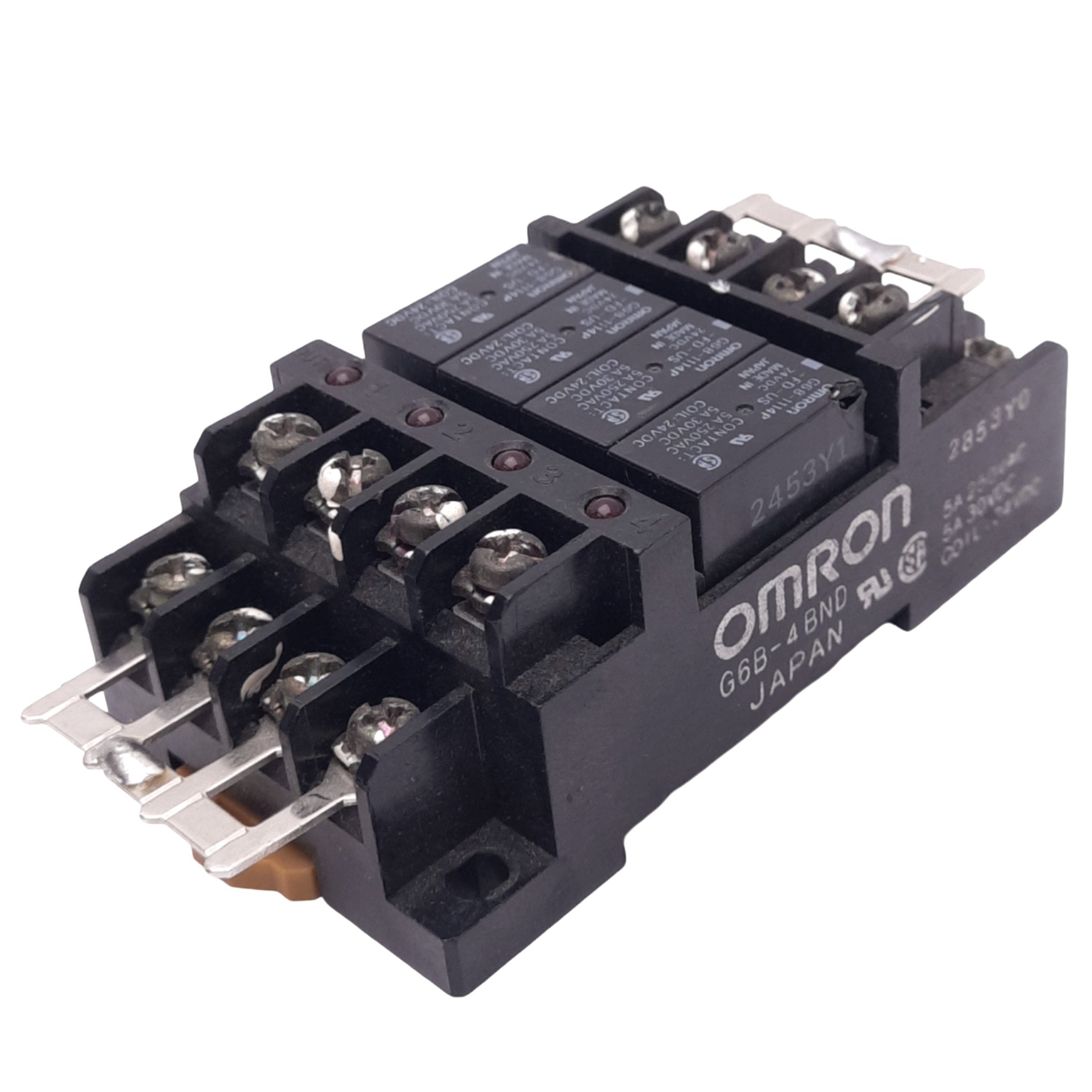 Omron G6B-4BND DC24 Terminal Relay, 230VAC 5A Max, DIN Rail, 24VDC Coi ...