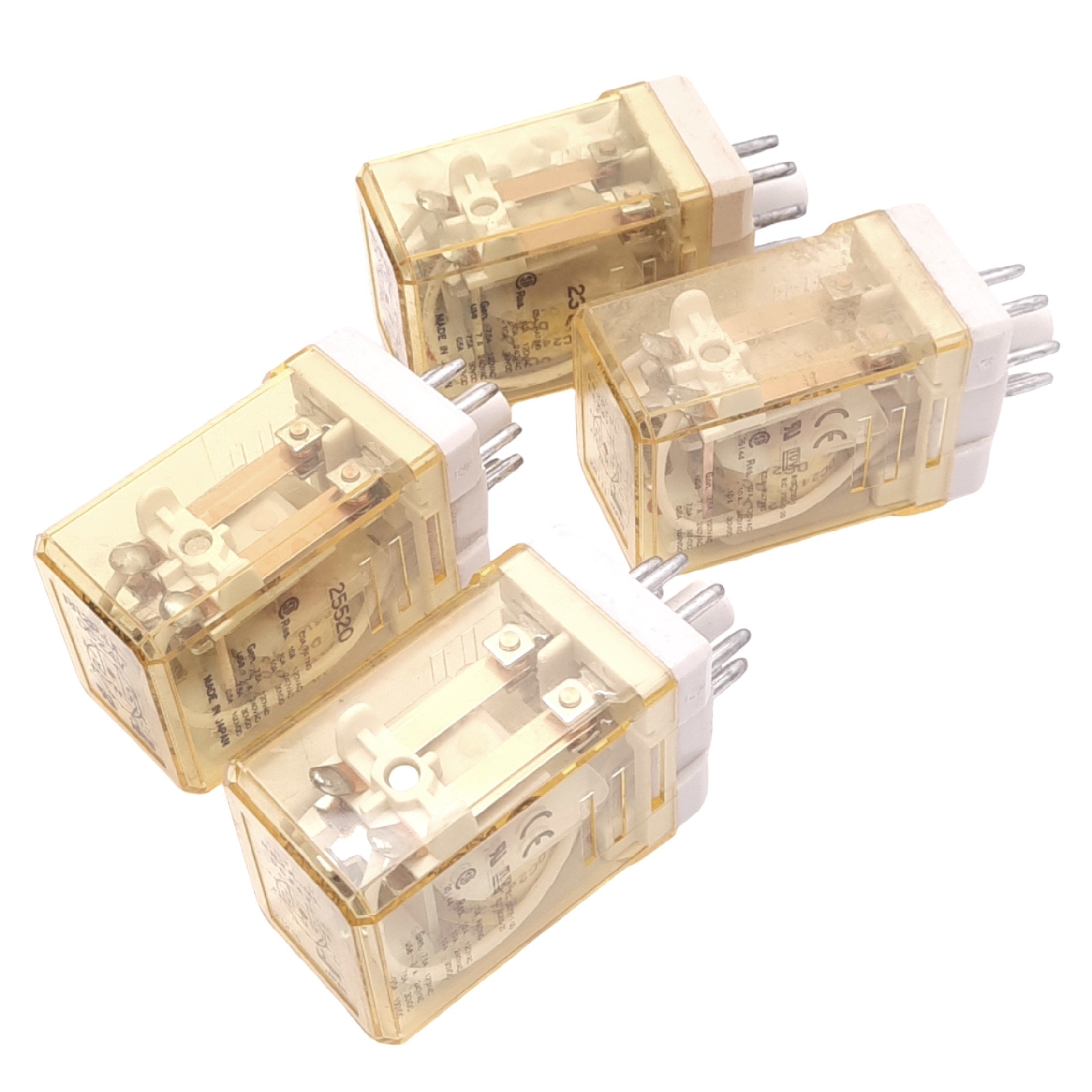 Lot of 4 IDEC RR2P-ULDC24V Ice-Cube Plug-In Relays, DPDT, 8-Pin, 24VDC ...