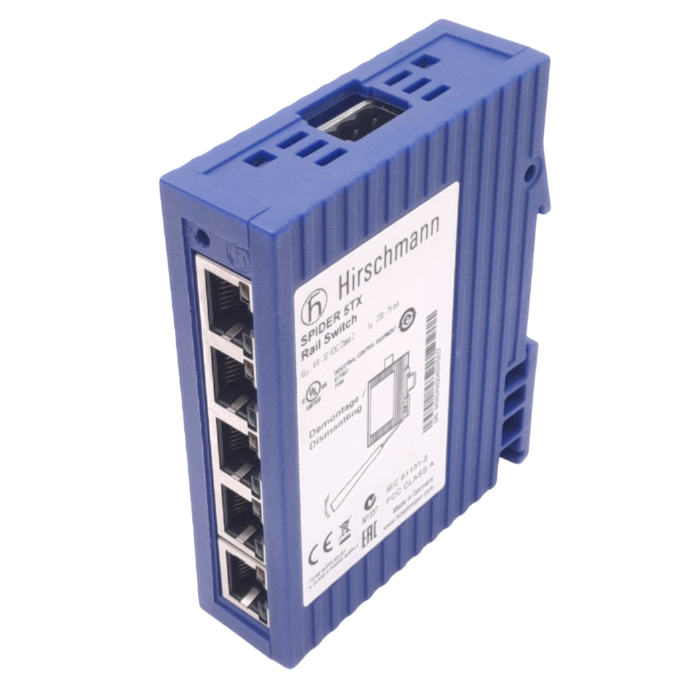 Hirschmann SPIDER 5TX Ethernet Switch, 5-Port RJ45, 24VDC, DIN Rail Mo ...