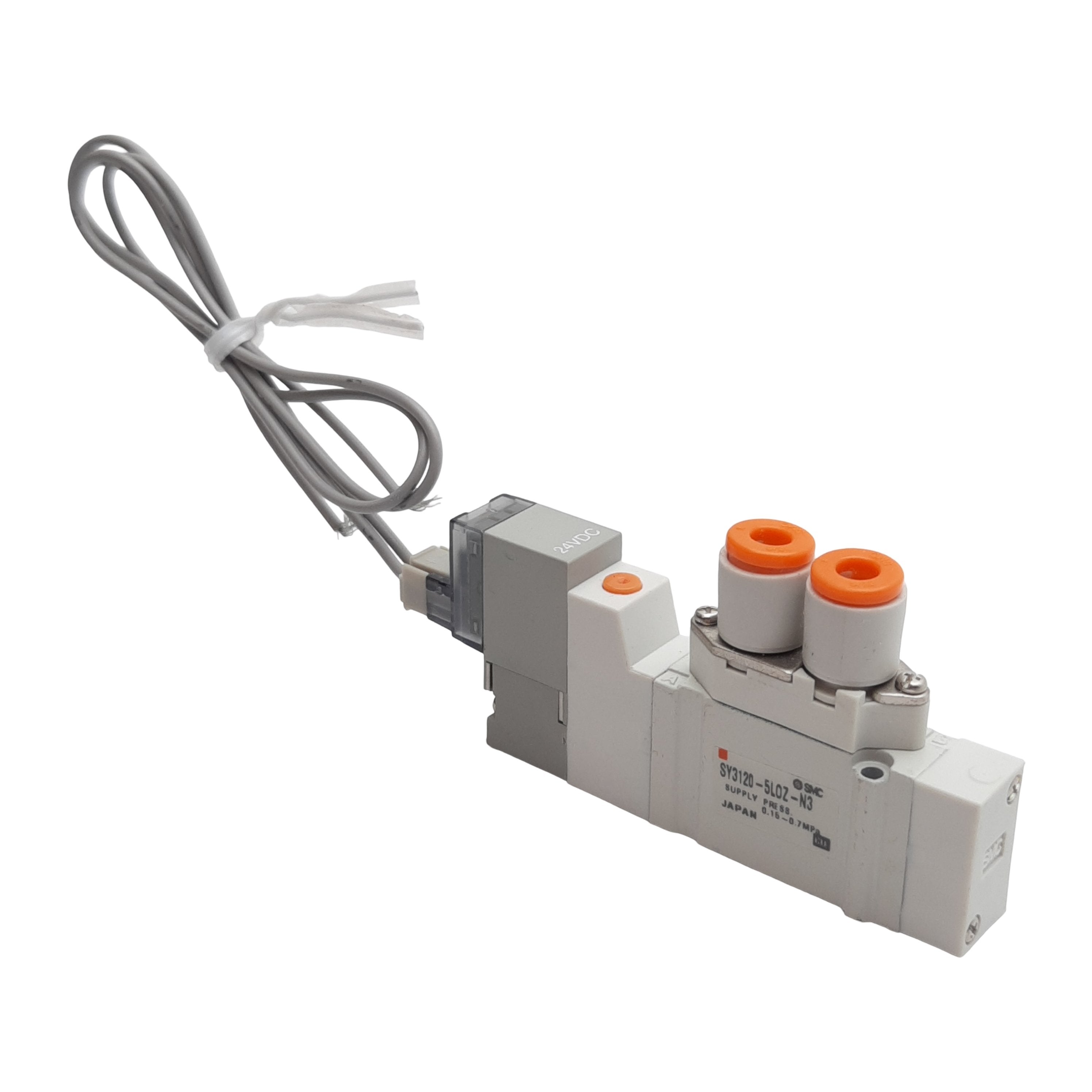 SMC SY3120-5LOZ-N3 Solenoid Valve, 5/2-Way, 0.15-0.7MPa, M5, 24VDC Coi ...