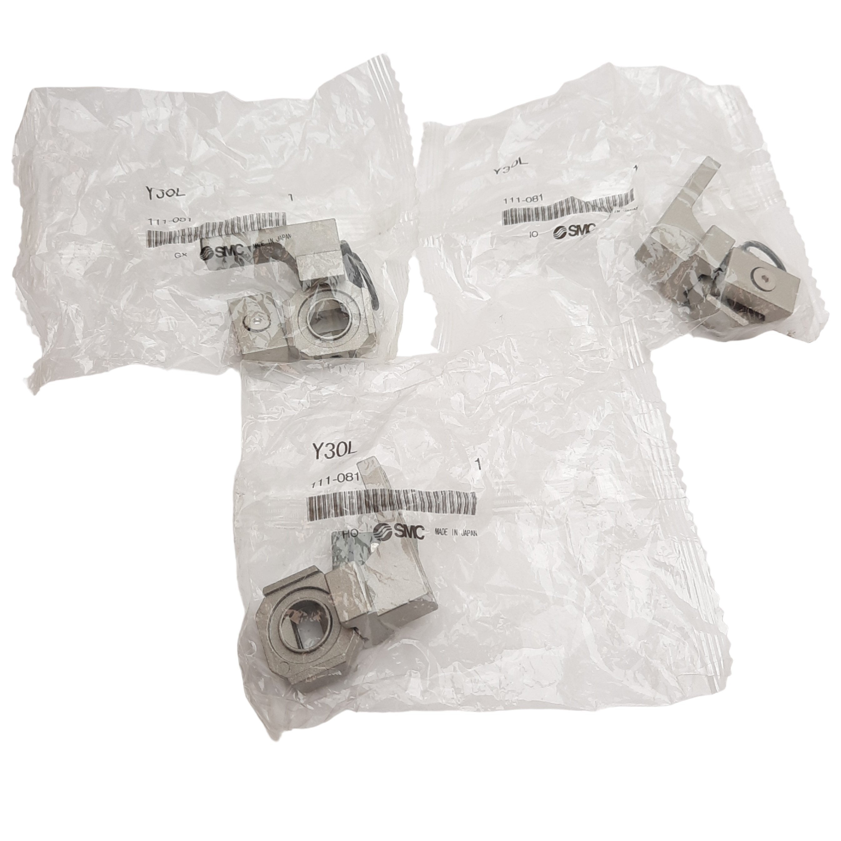 Lot of 3 SMC Y30L Spacer with L-Type Bracket 10.9x6.9mm Mounting Hole ...