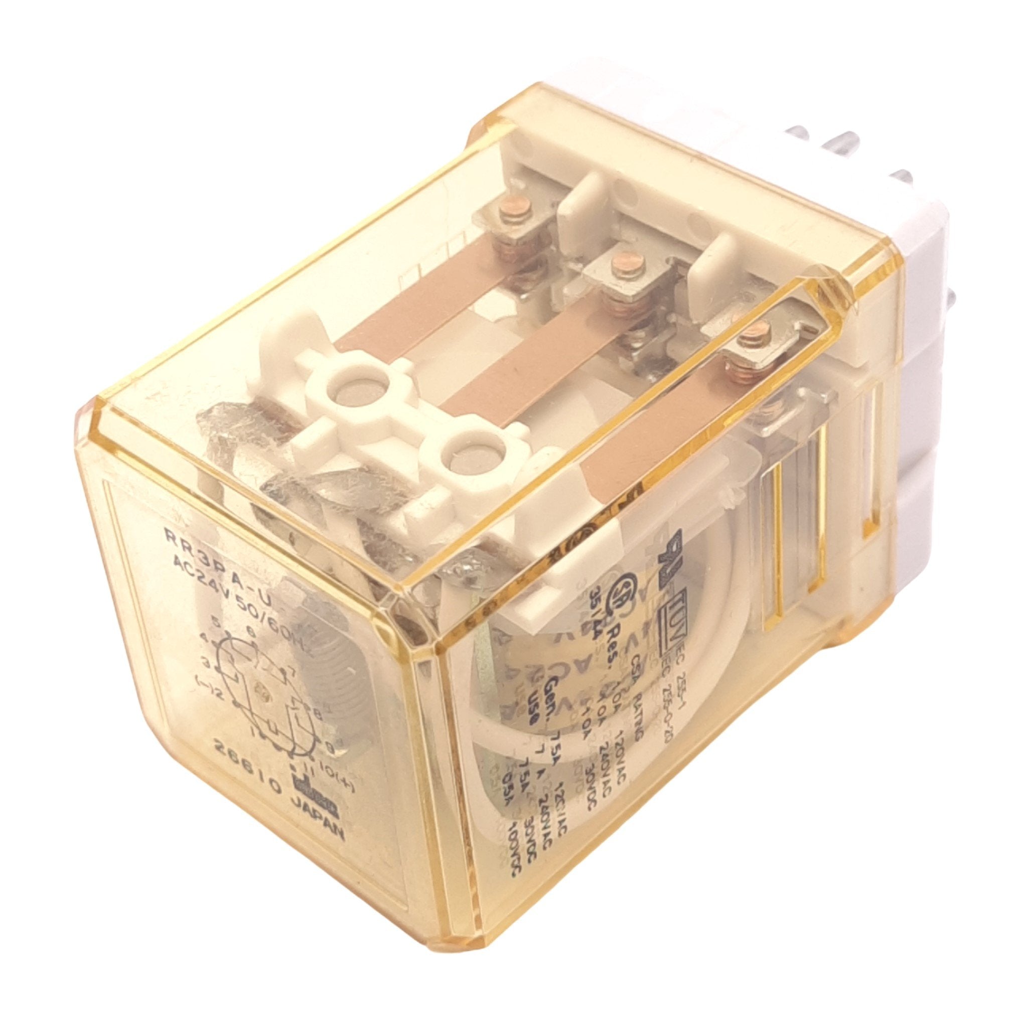 IDEC RR3PA-UAC24V Plug-In Relay, 3PDT, 11-Pin, 240VAC/30VDC 10A Max, 2 ...