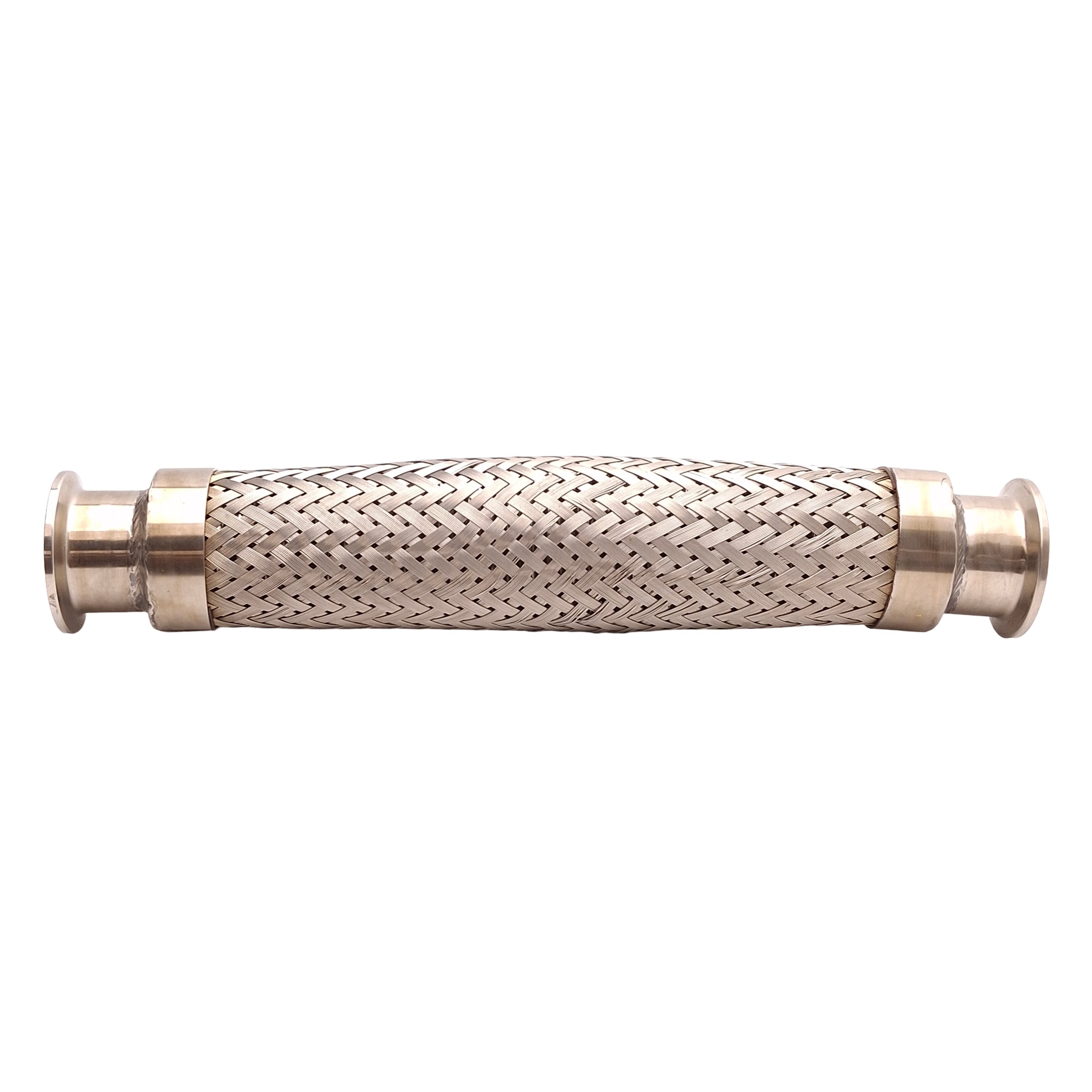 Flexible Stainless Steel Braided Coupling, 11.5in Long, 1.5in Tri-Clam ...