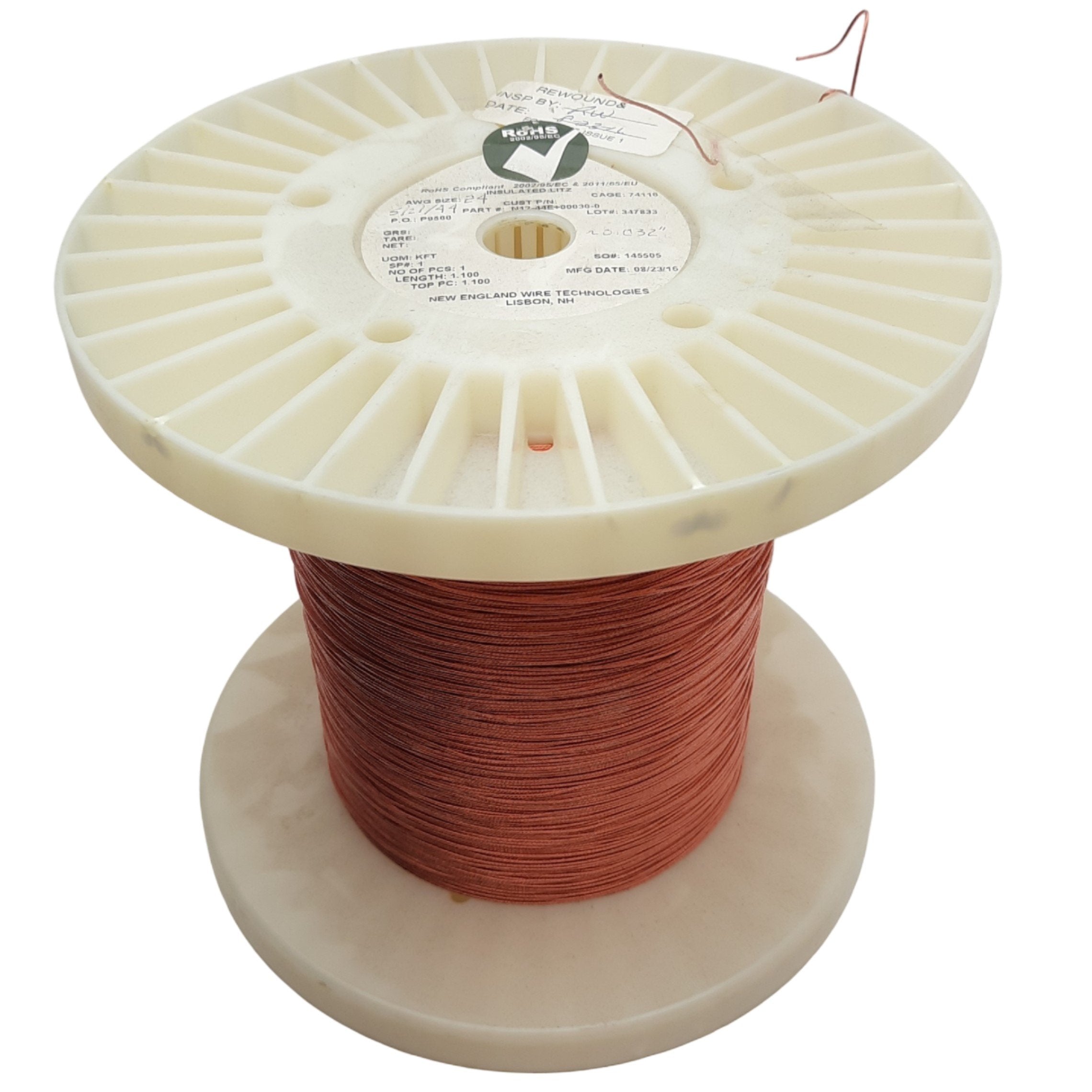 New England Wire N12-44E+00030-0 Insulated Litz Wire 20AWG, 1,100ft Le ...