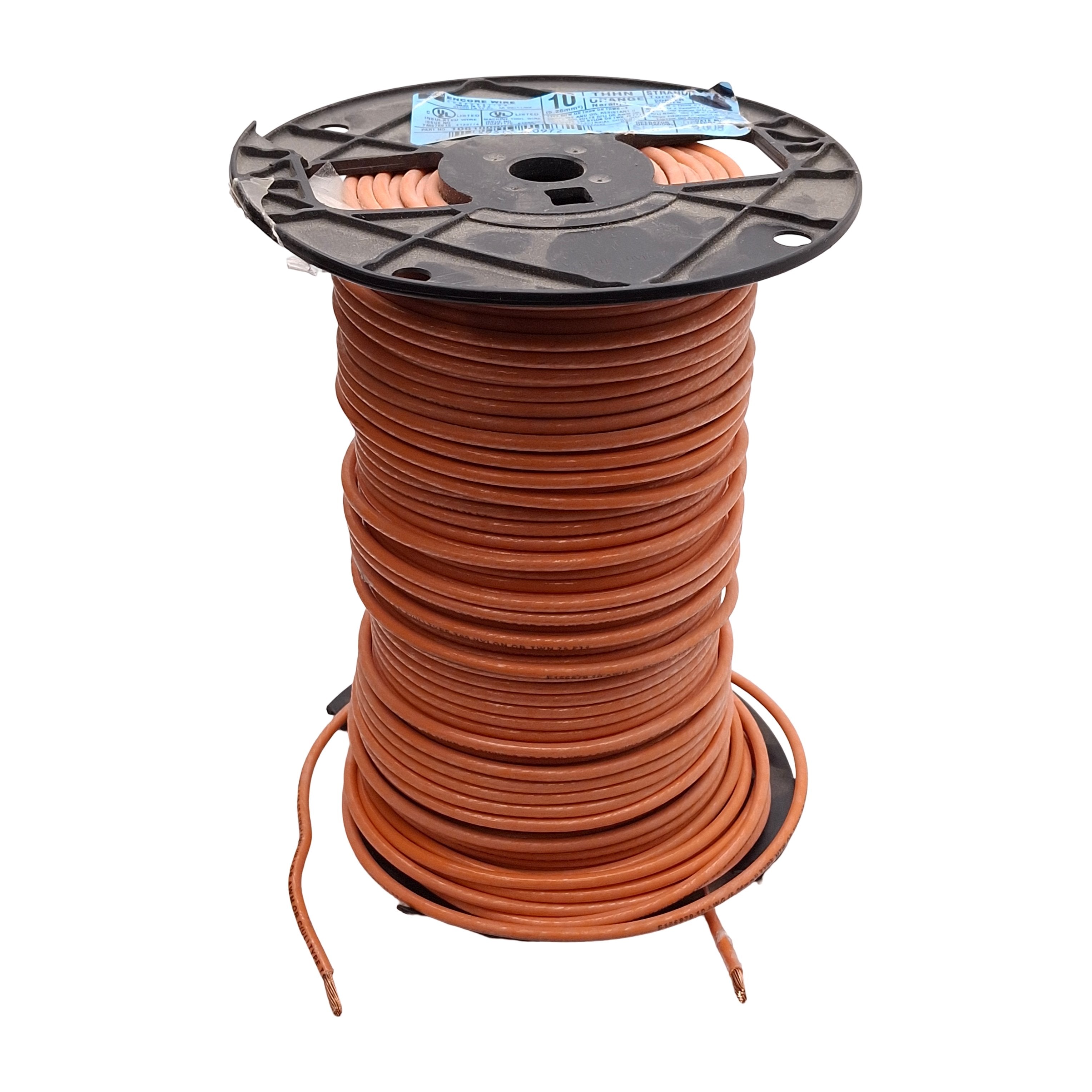 Encore Wire Orange Insulated Stranded Copper Wire, 10AWG, 600V, 300ft ...