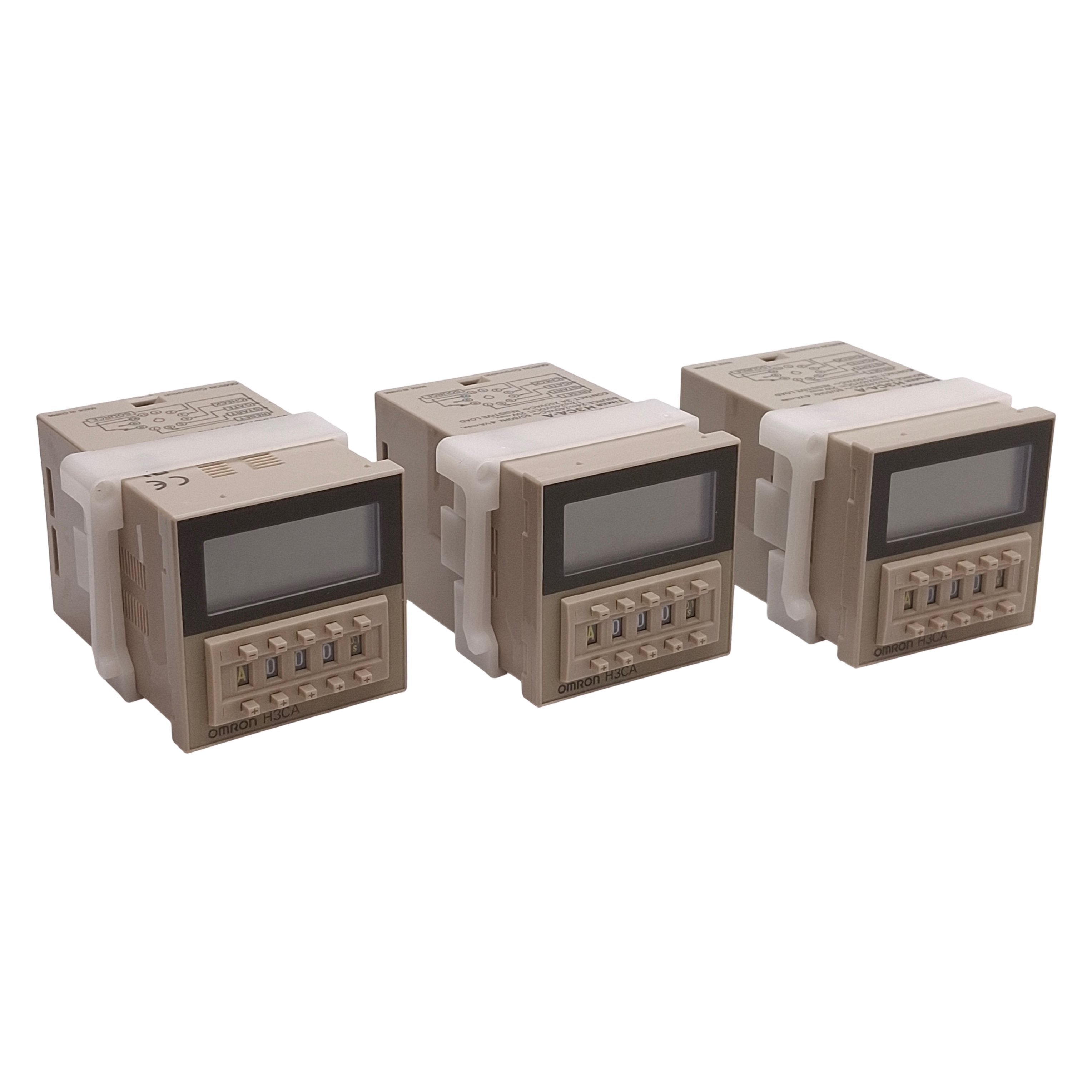 Lot of 3 Omron H3CA-A Solid-State Digital Timer, 0.1s- 9990hr 240VAC/D ...