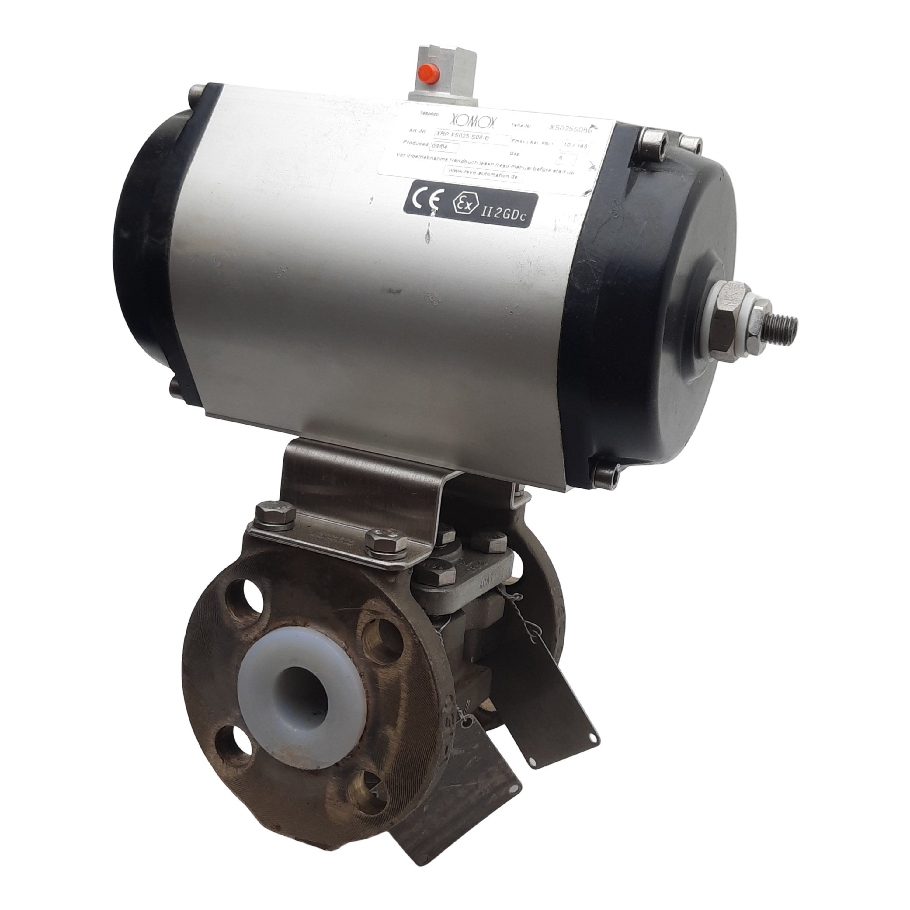 XOMOX XRP XS025-S08-B Pneumatic Actuator & Ball Valve, ø1in Flange, 14 ...