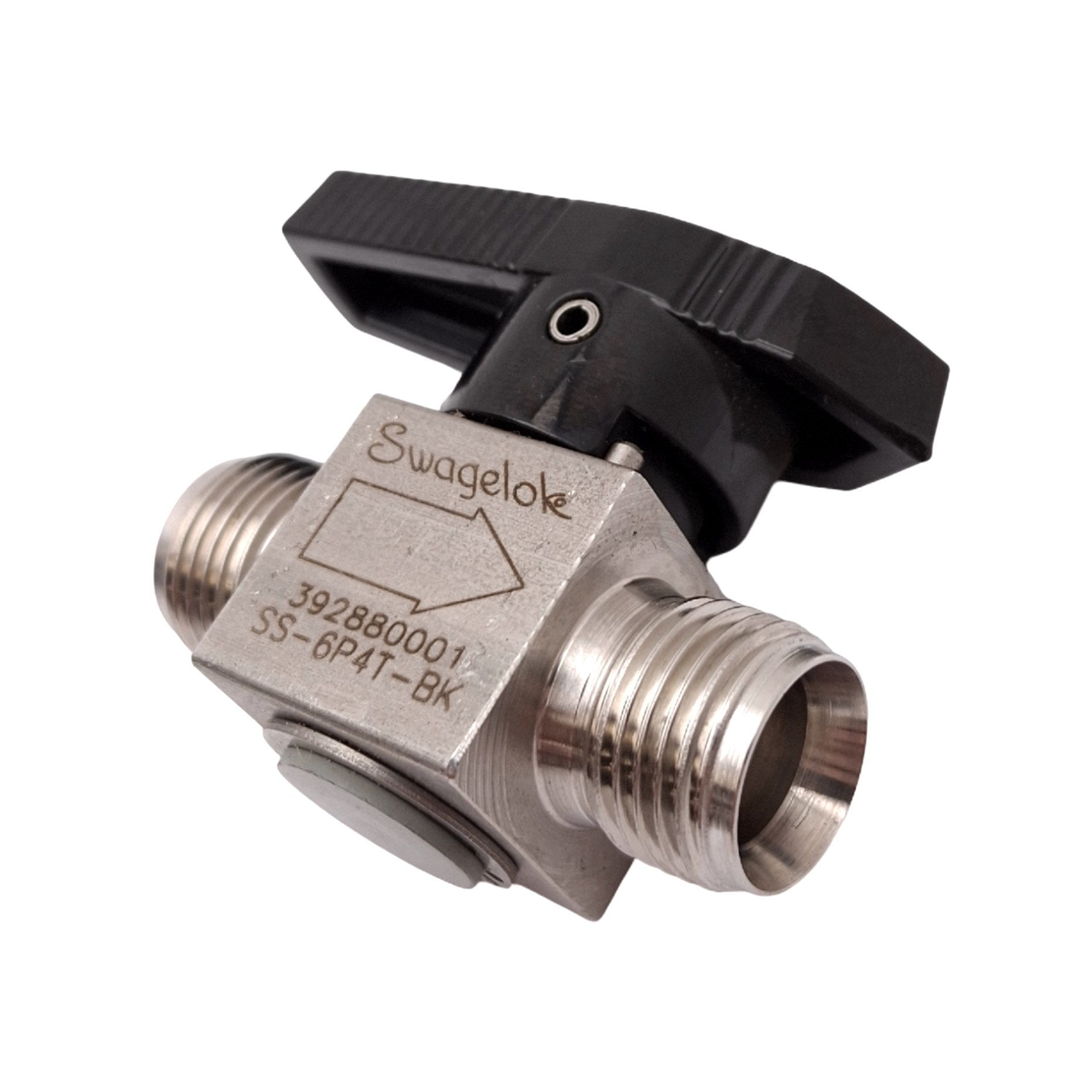 Swagelok SS-6P4T-BK Quarter Turn Instrument Plug Valve, 3/8in, 3000psi ...