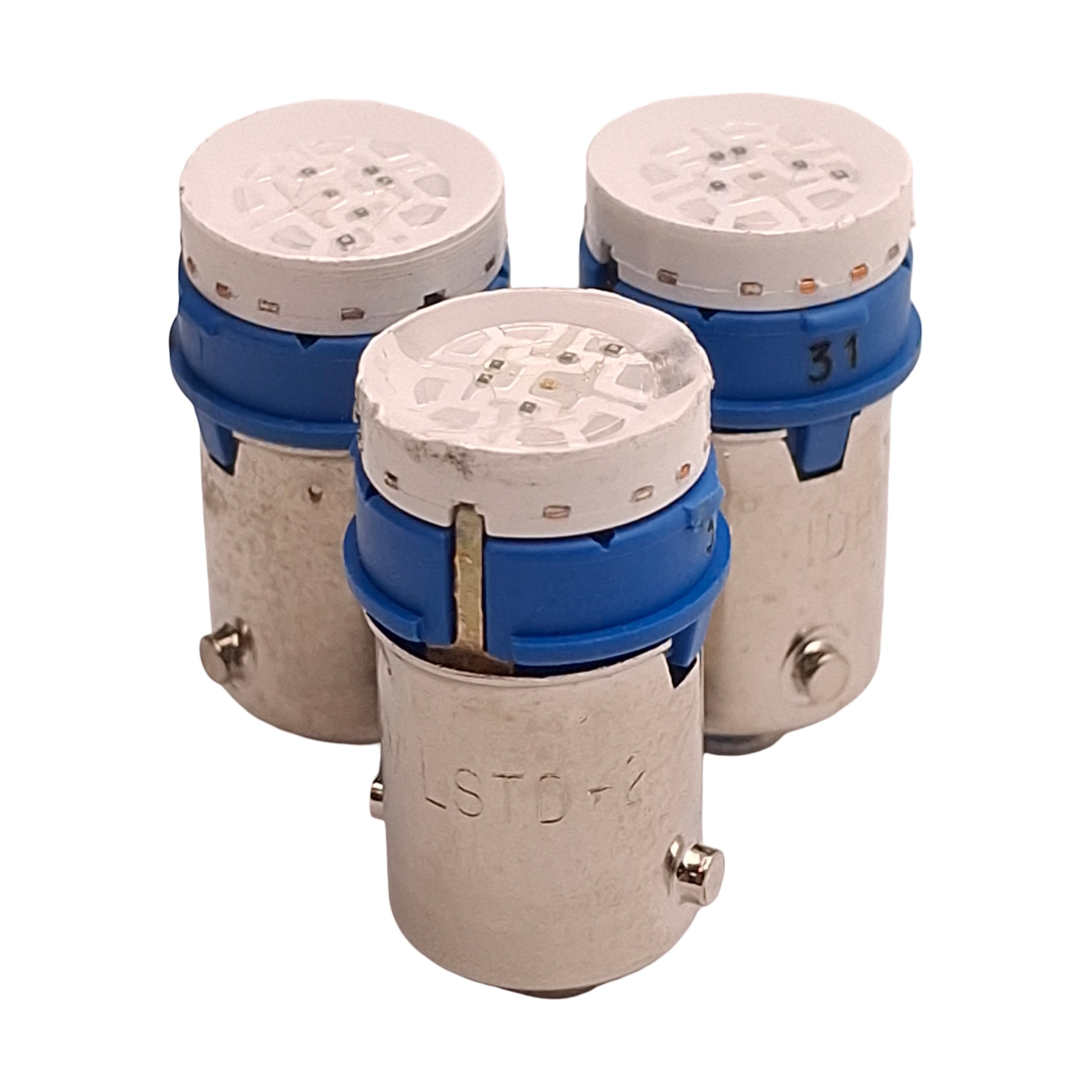 Lot of 3 Idec LSTD-2W Pushbutton LED Bulb, White, 24VDC, 22mm Mount ...