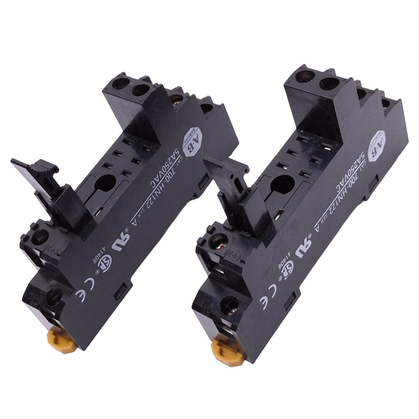 Lot of 2 Allen Bradley 700-HN122 Slim Line Relay Sockets, 8-Pin, 5A 25 ...