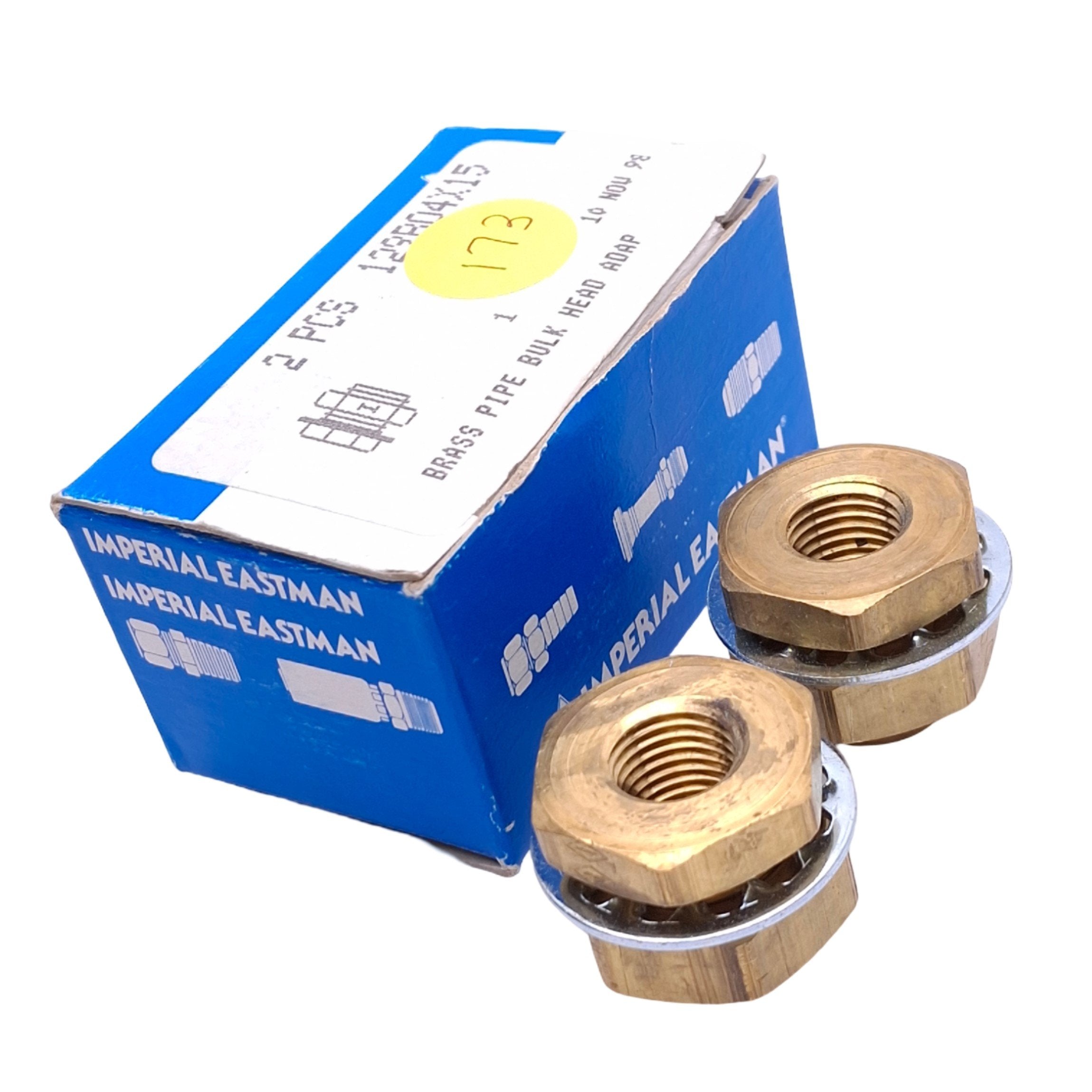 Lot of 2 Imperial Eastman 129B04X15 Brass Pipe Bulk Head Adapters, 1/4 ...