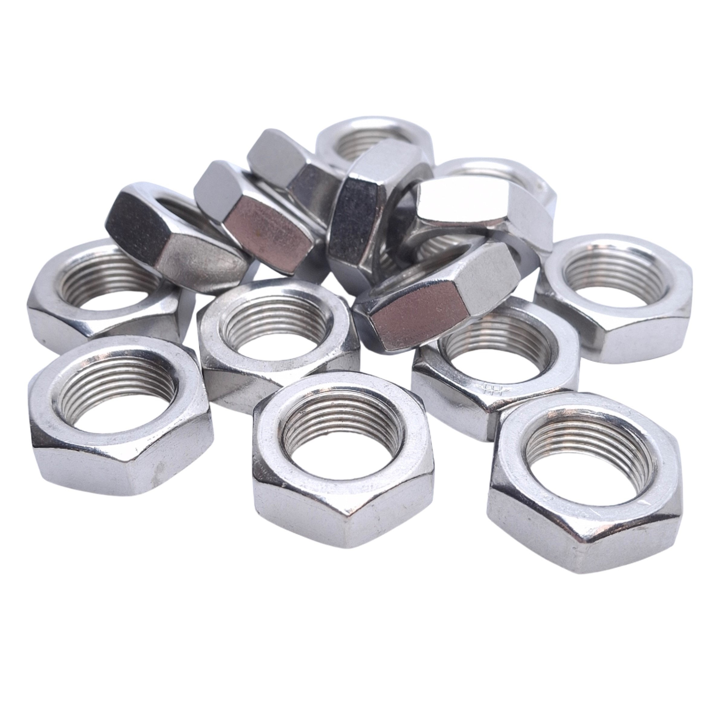 Lot of 15 Stainless Steel Jam Nut 3/4in-16 Thread Size, 1-3/32in Width ...