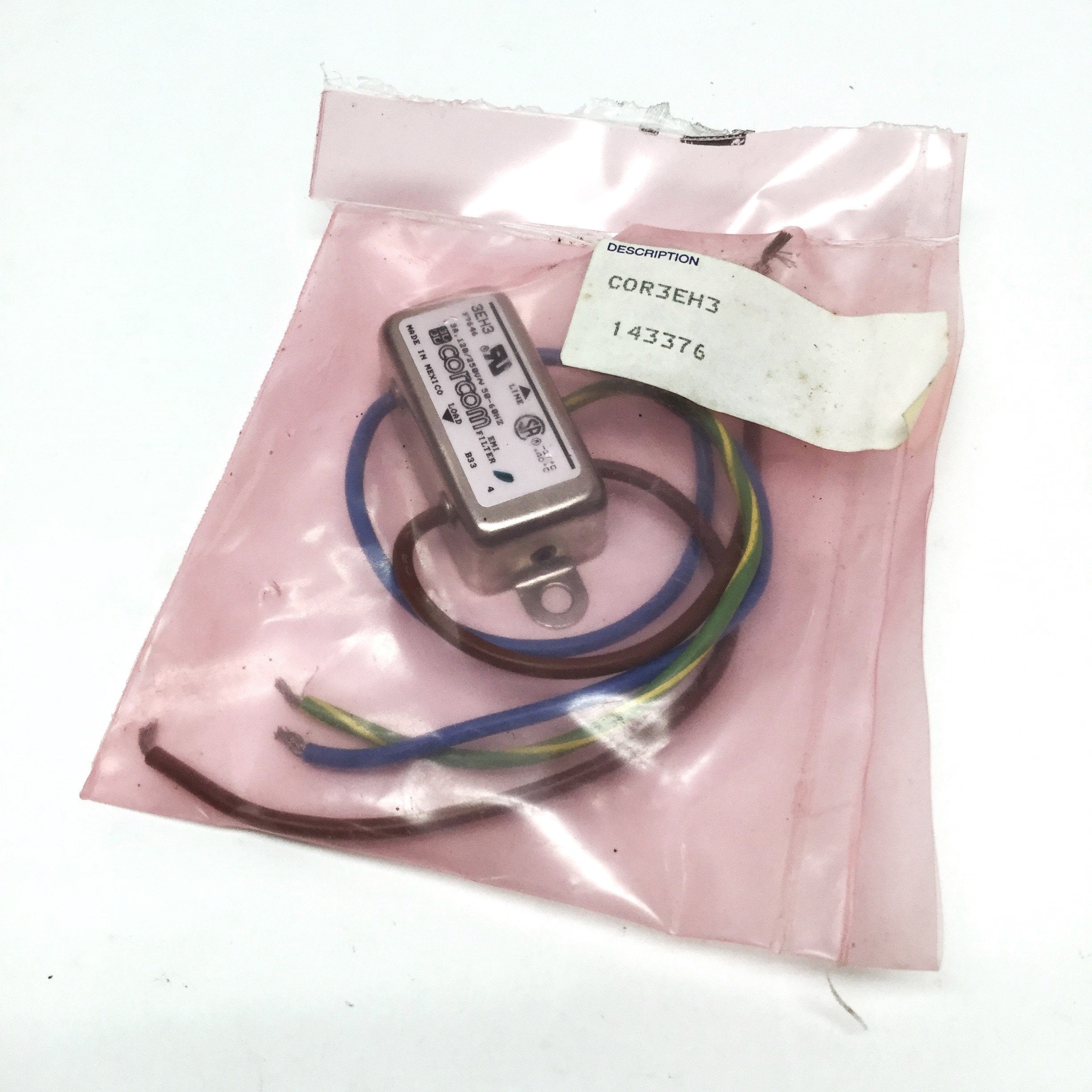 Corcom 3EH3 Single-Phase Power Line EMI RFI Filter, 3A, 250VAC w/Wire ...