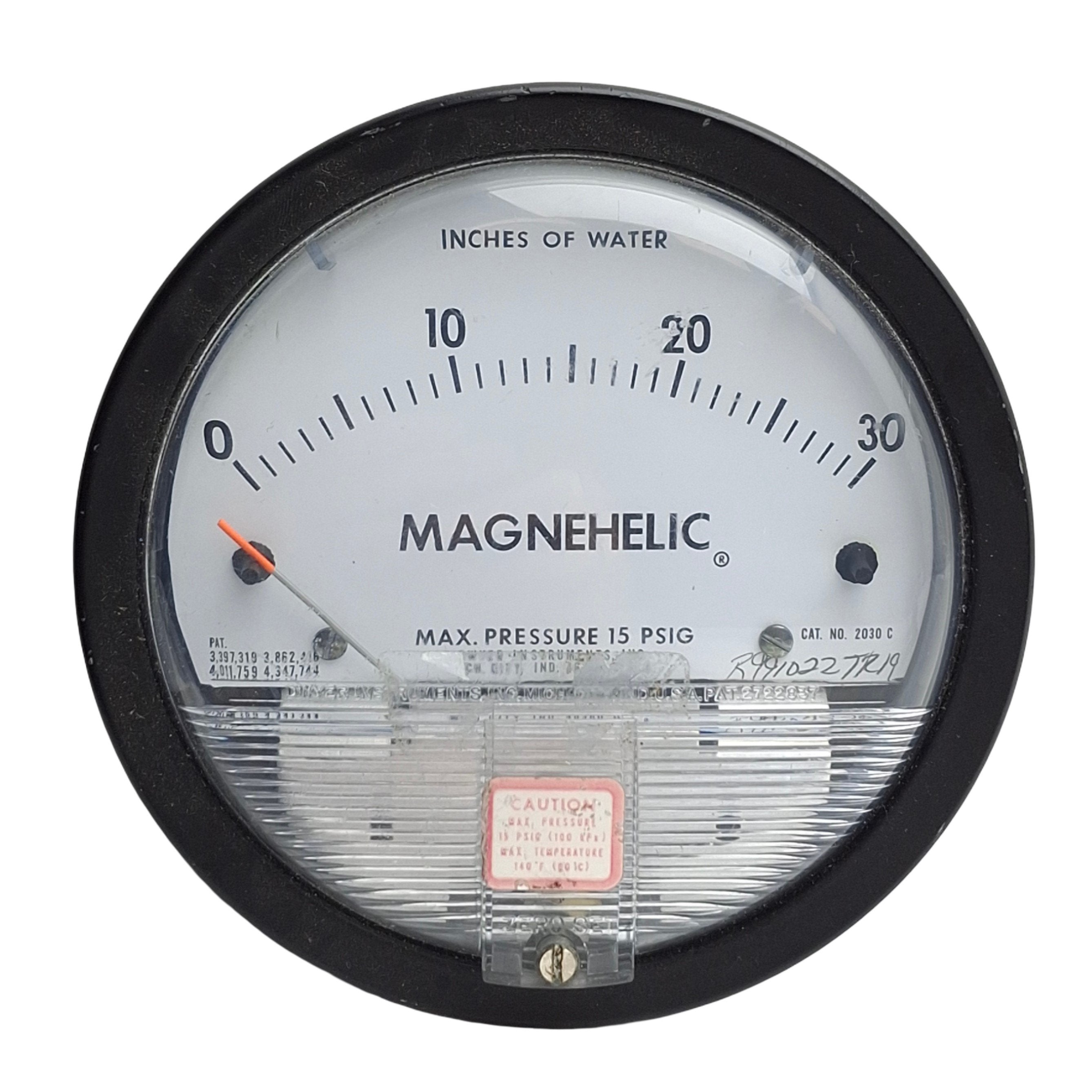 Dwyer 2030C Magnehelic Differential Pressure Gauge, 0-30in Water, 15ps ...