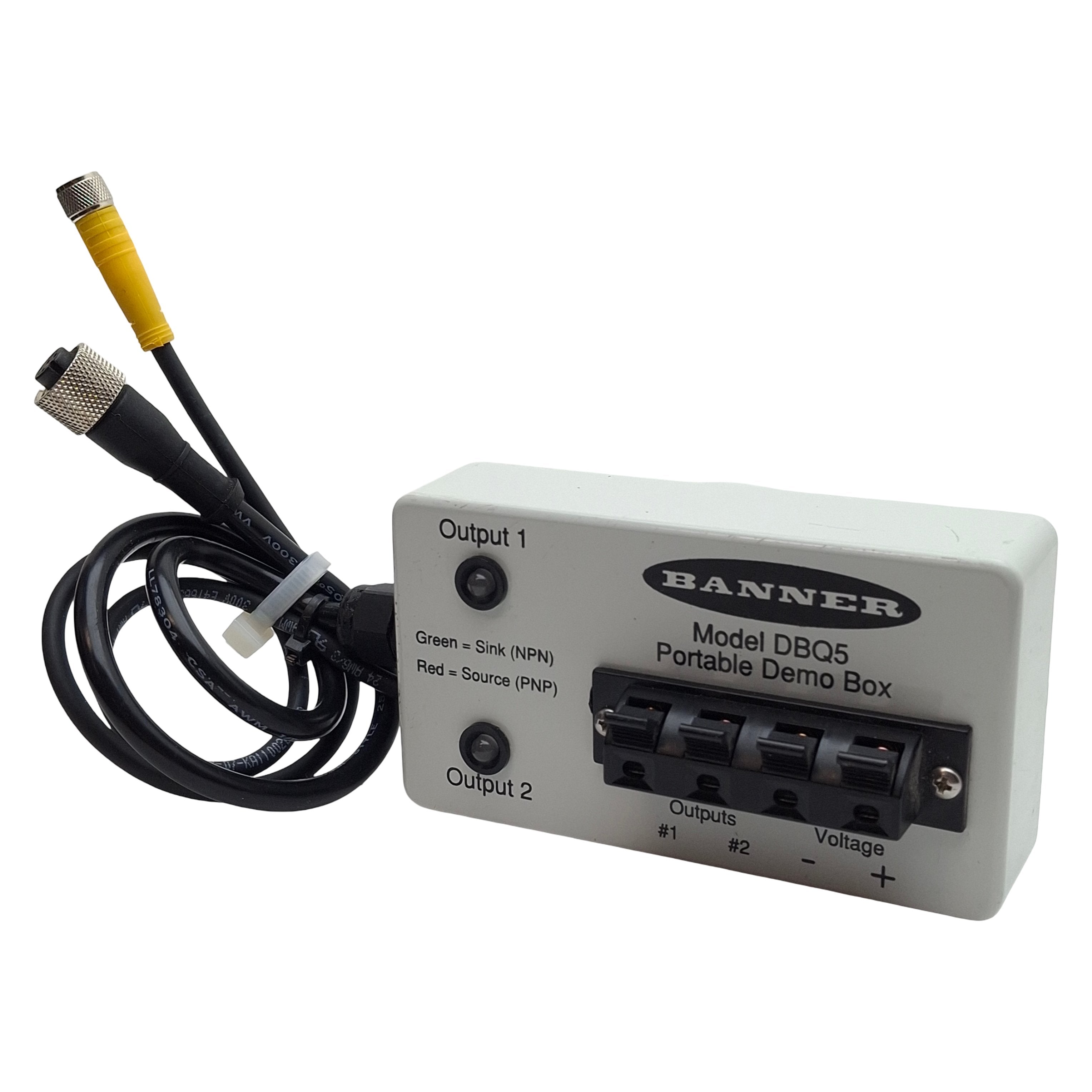 Banner DBQ5 39535 Mechanical Switch Portable Demo Box, 2-Outputs, 4-Pi ...