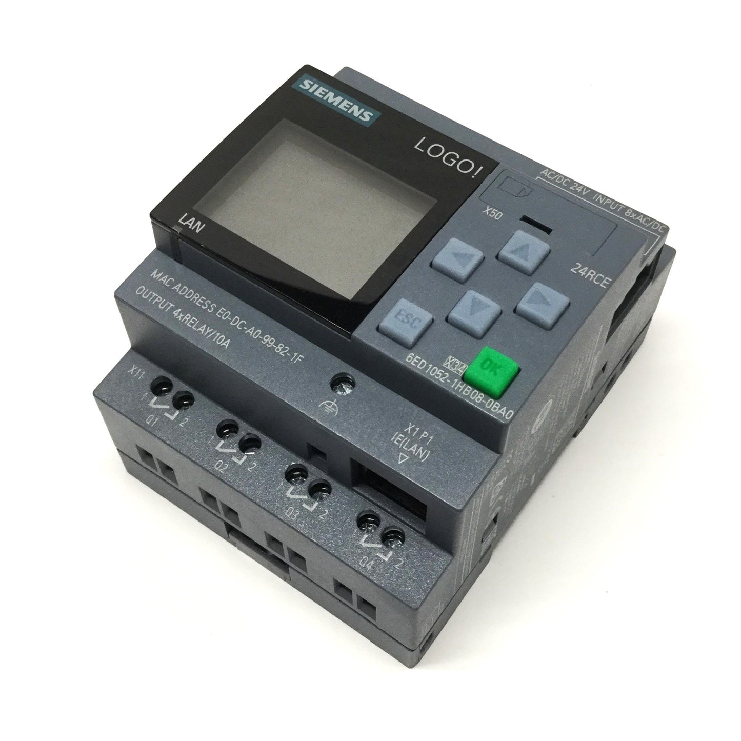 Siemens LOGO! BM 24RCE Logic Module w/Display, 24V AC/DC, 8x D/I, 4x R ...