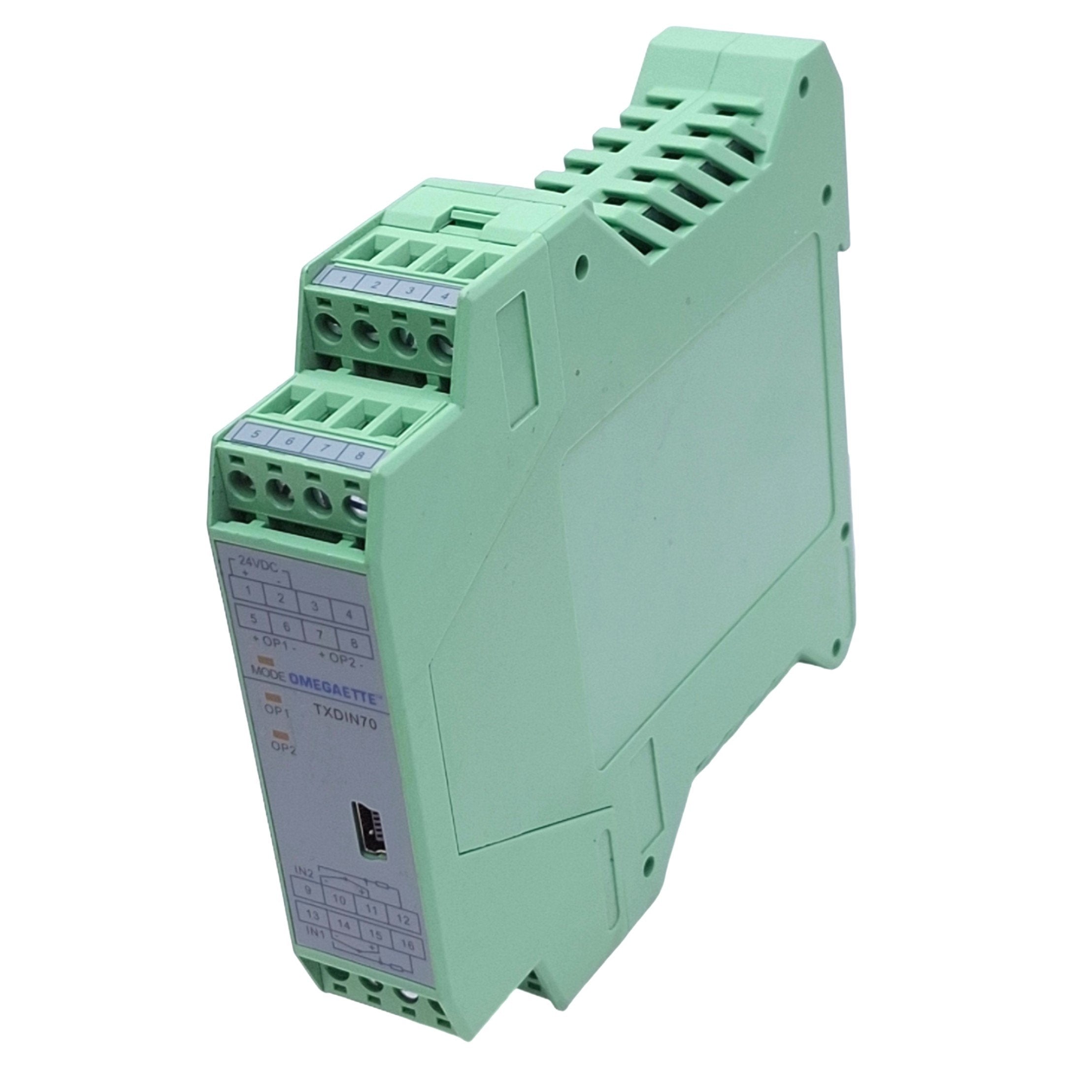 OMEGA TXDIN70 OMEGAETTE Temperature Transmitter, 2-Channel, 24VDC, DIN ...