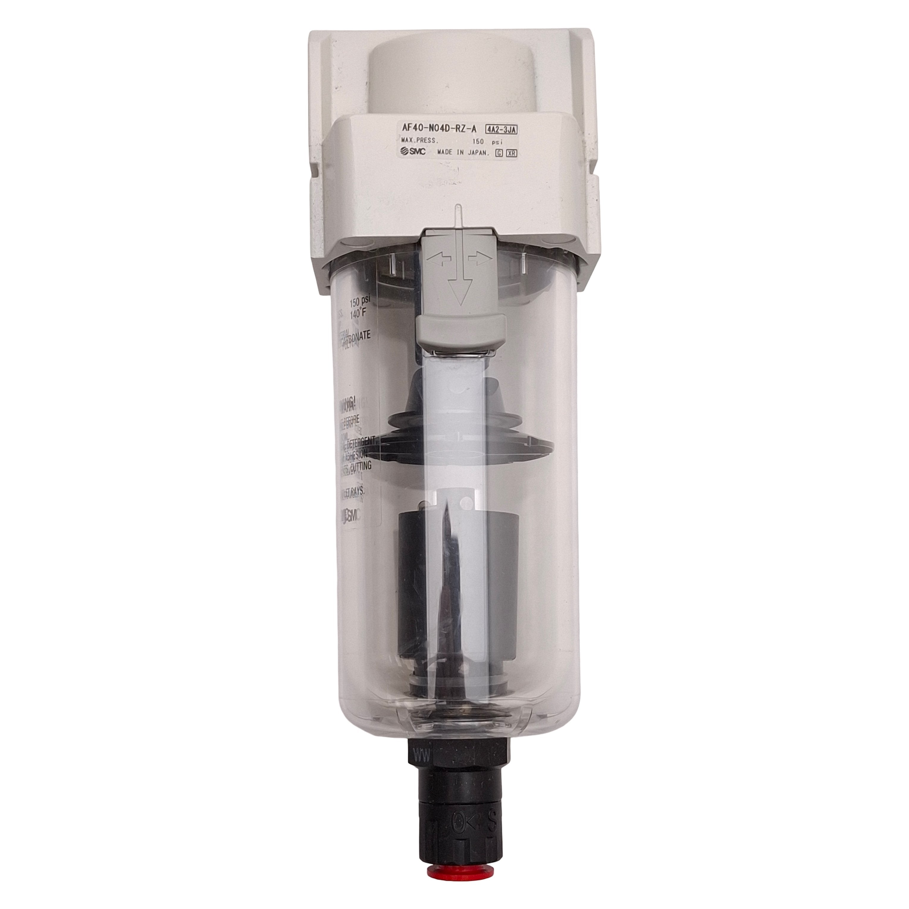 SMC AF40-N04D-RZ-A Pneumatic Filter 150psi, ø3/8in P2C Drain, 1/2NPT ...