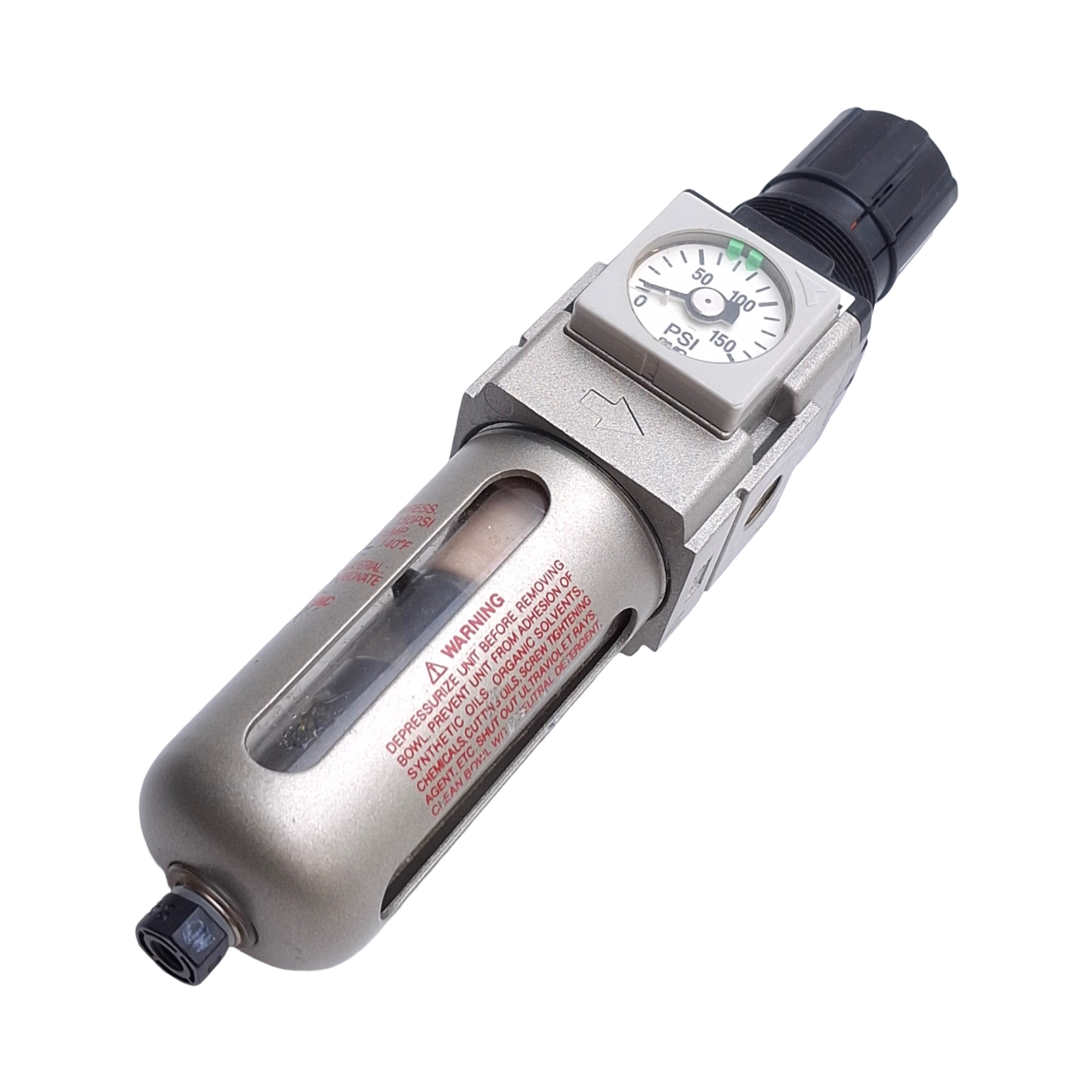 SMC AW20-N01CE-CZ-D Filter Regulator, 7-125psi Set, 5µm Filtration, 1 ...
