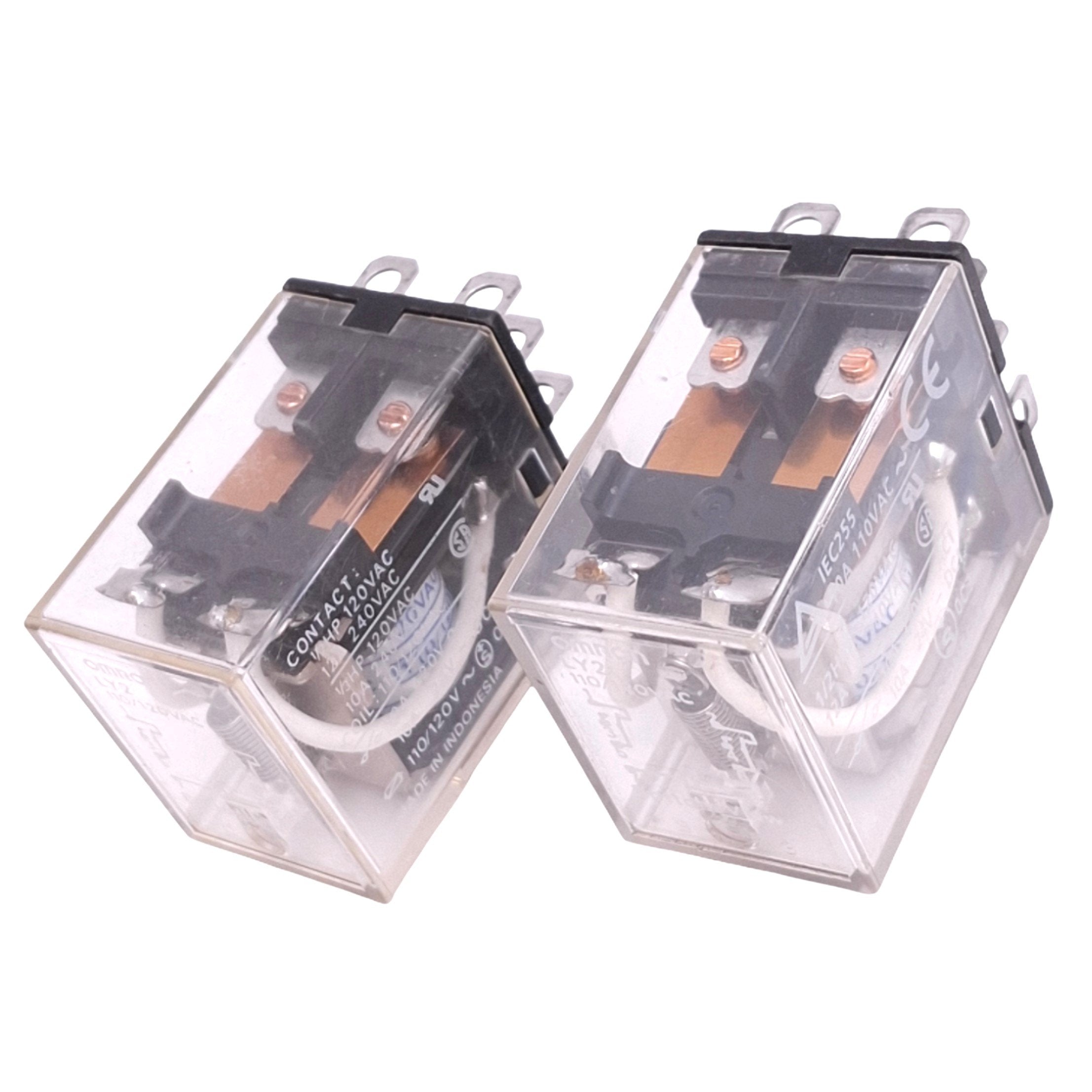 Lot of 2 Omron LY2 AC110/120 Ice Cube Relays, DPDT, 8-Pin, 110/120VAC ...