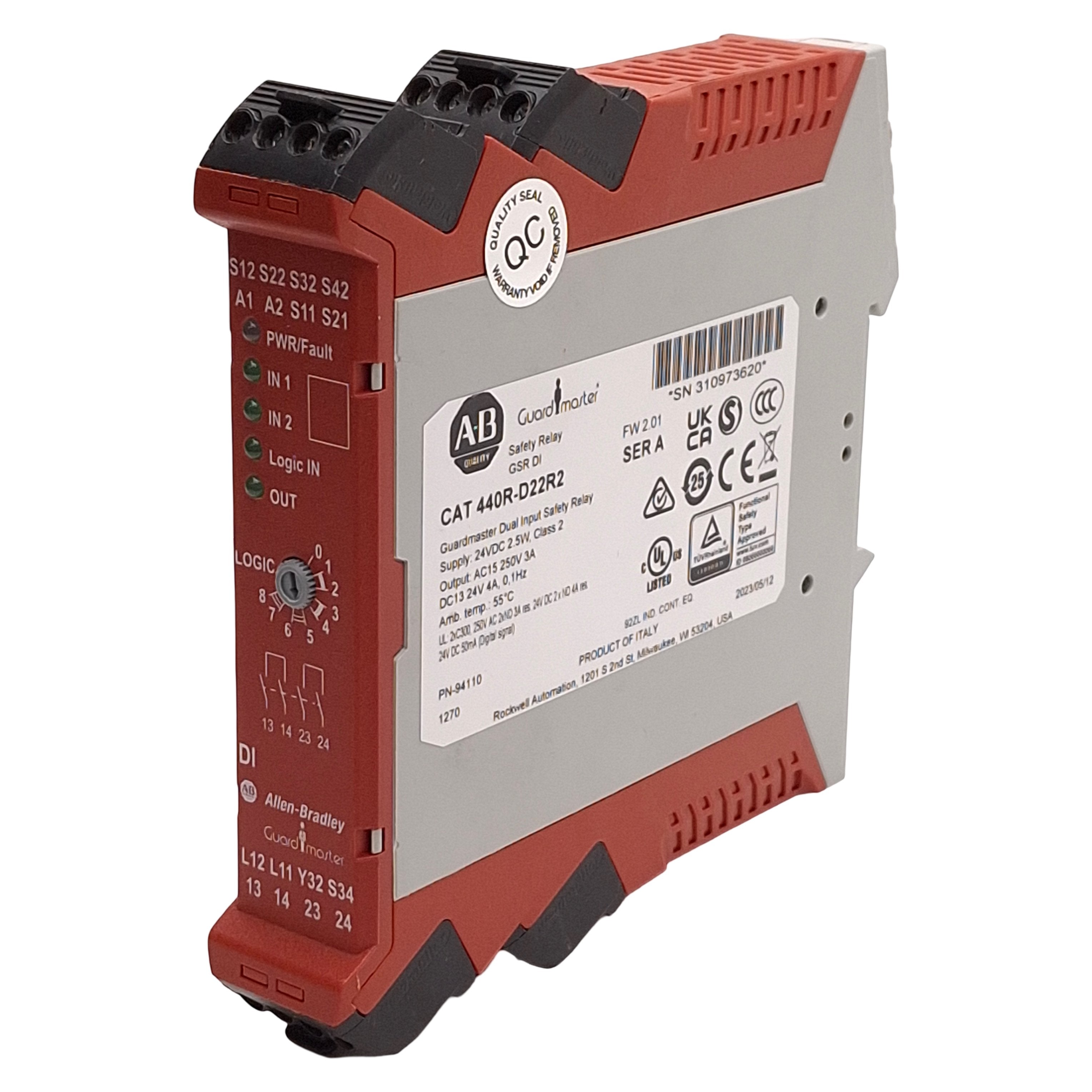 Allen Bradley 440R-D22R2 GSR DI Guardmaster Dual Input Safety Relay, 2 ...
