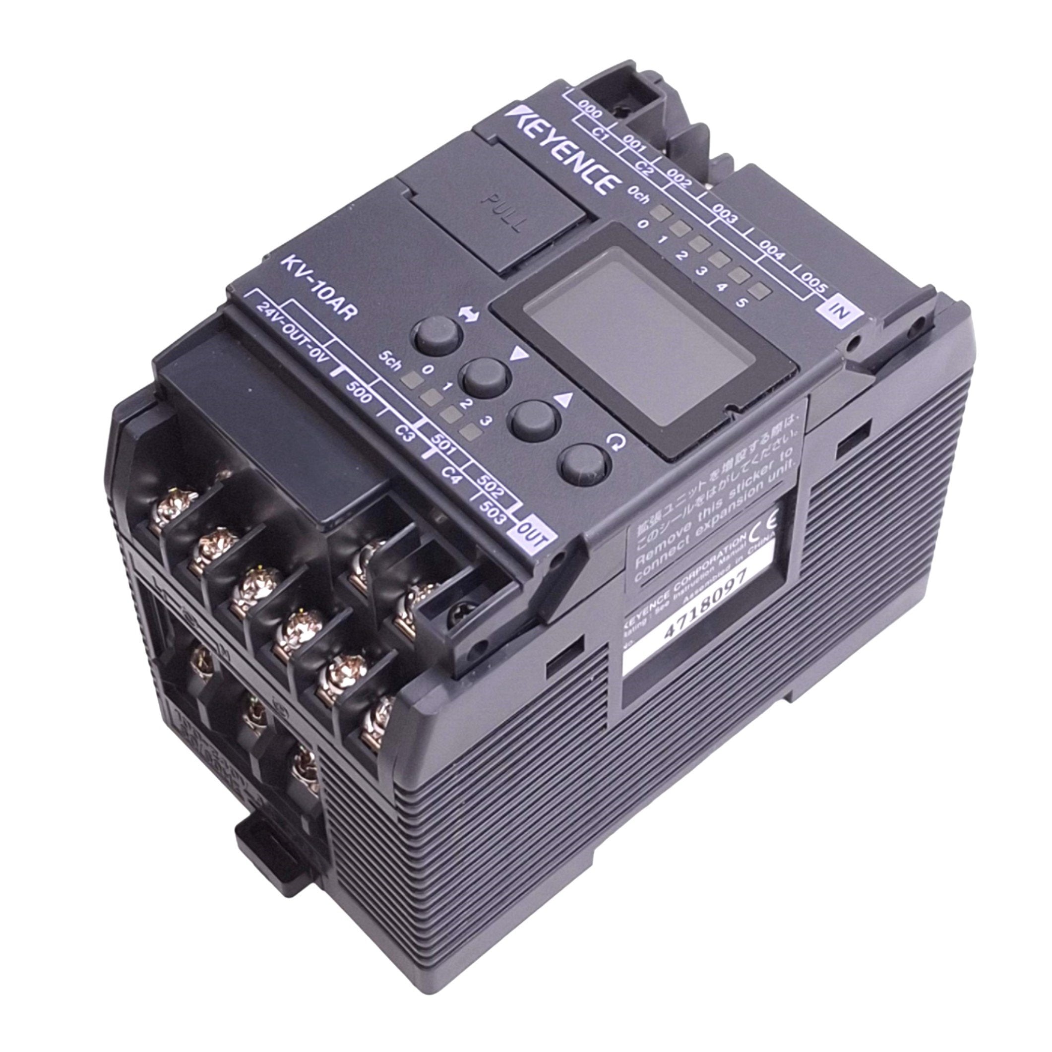 Keyence KV-10AR PLC Base Unit, 6DI 4RO, 5-24VDC In, 0-24VDC Out, 100-2 ...