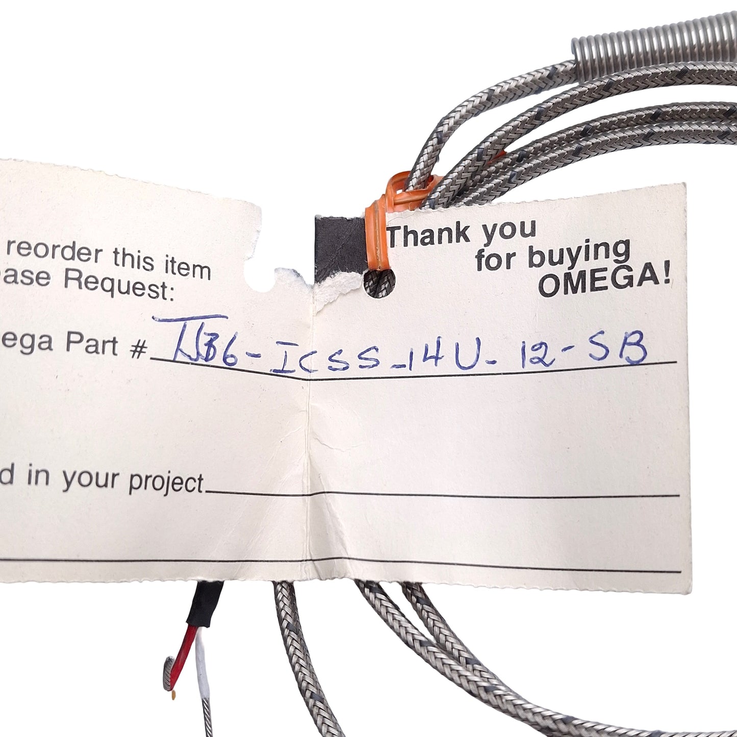 Omega Engineering TJ36-ICSS-14U-12-SB Thermocouple, ø1/4in x 12in, Typ ...