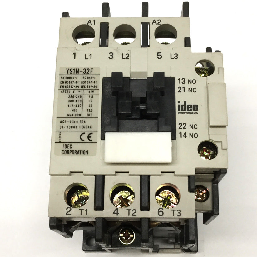 Idec YS1N-32F IEC Contactor, 3-Pole+1NO-1NC, 120VAC 50/60Hz Coil, 600V ...