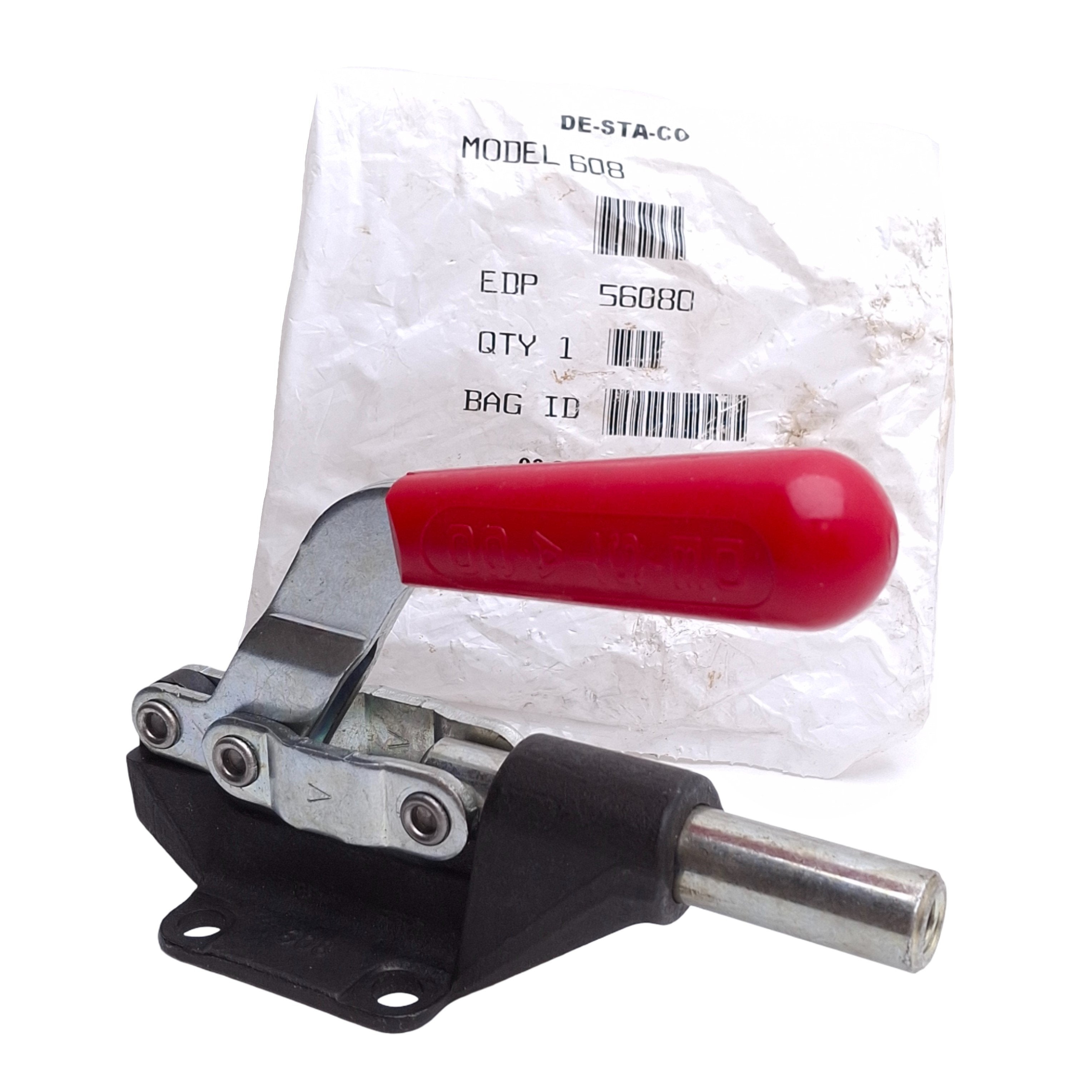 Destaco 608 Toggle Action Plunger Clamp, 6in Length, 850lbf, 3/8-16 Th ...