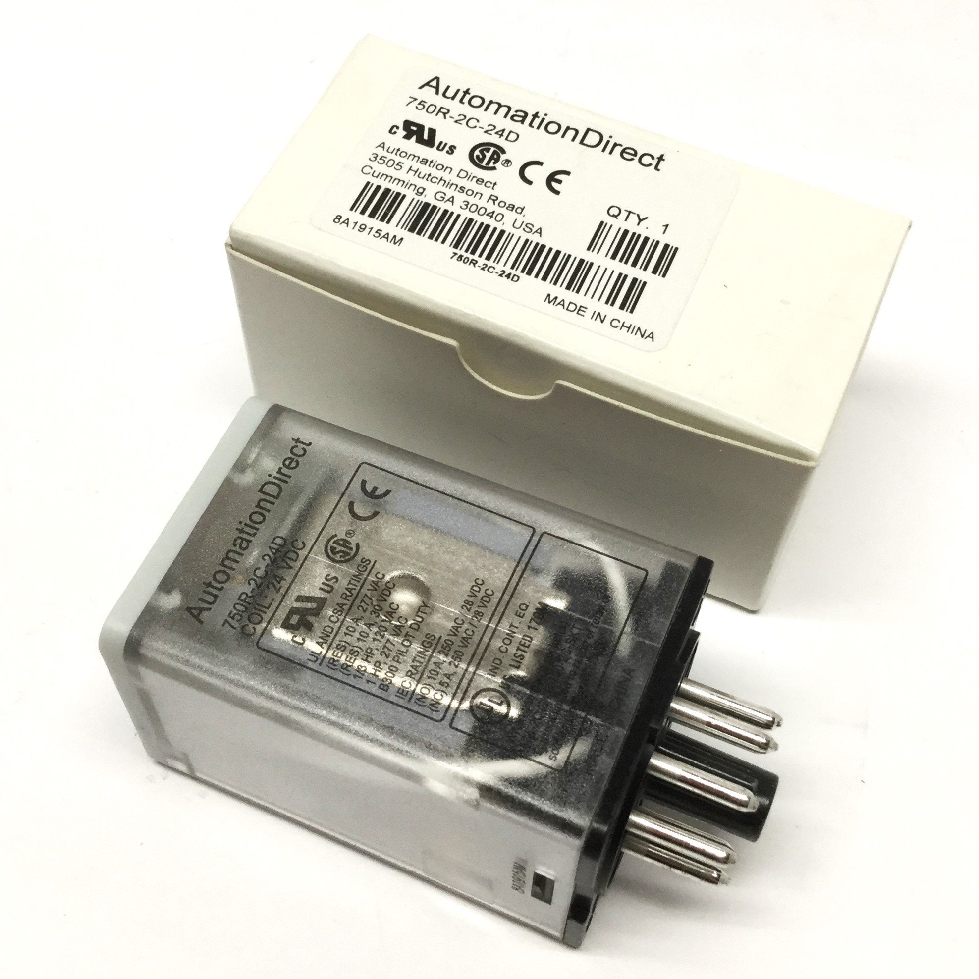 Automation Direct 750R-2C-24D Octal Control Relay, DPDT, 24VDC Coil, 1 ...