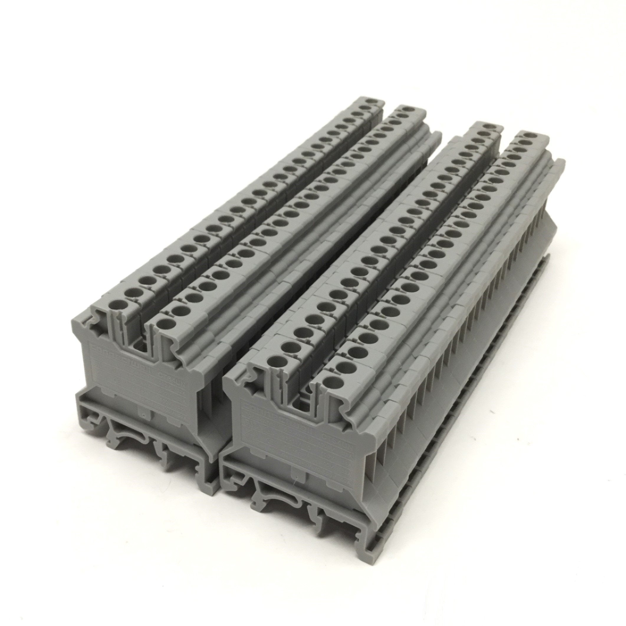 Lot of 50 Connectwell CTS4UN DIN Rail Mount Feed-Thru Terminal Blocks ...