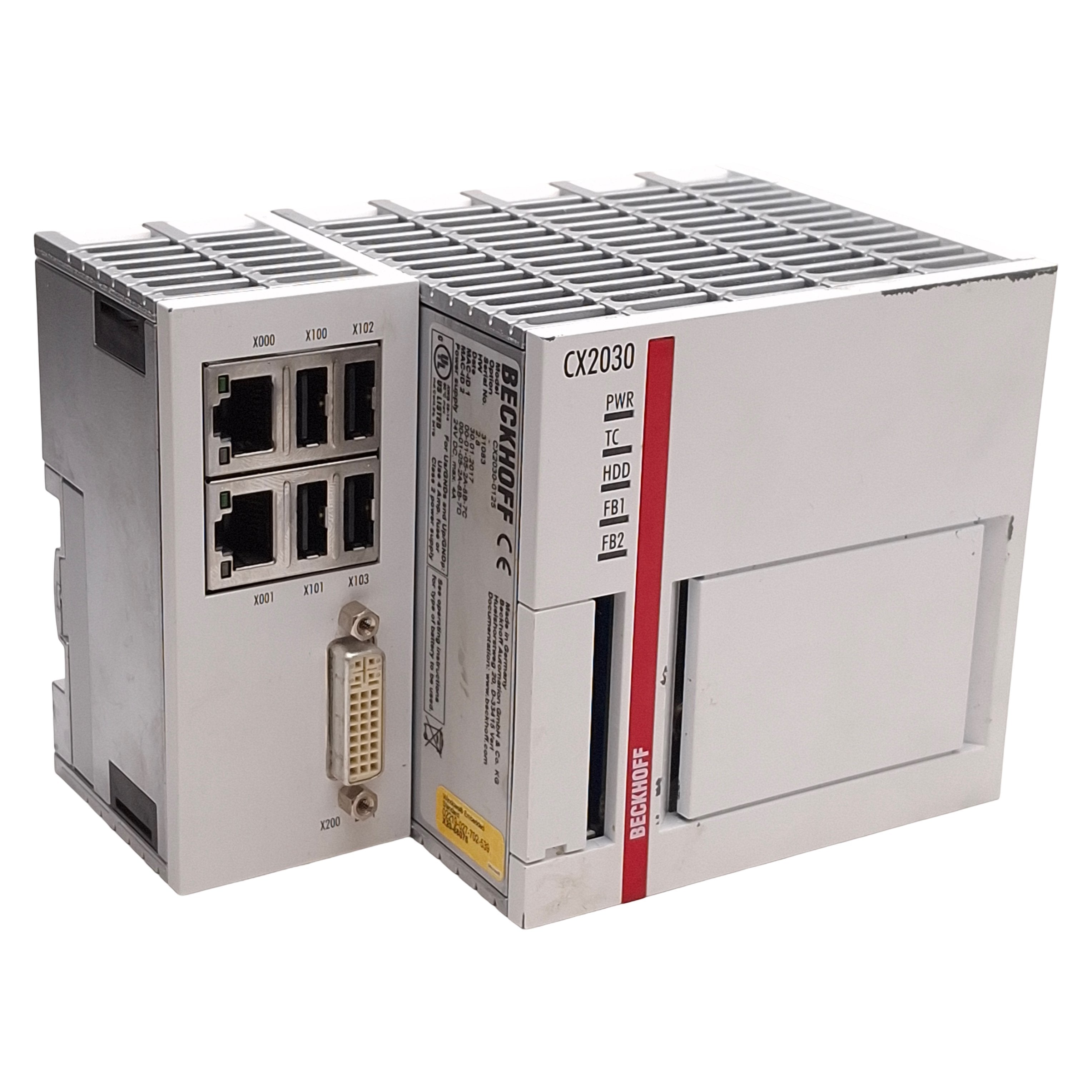 Beckhoff CX2030-0125 Basic CPU Module, TwinCAT 3, RJ45, DVI-I, 24VDC ...