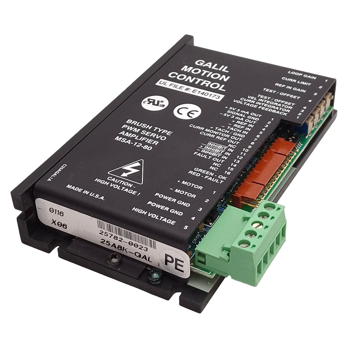 Galil Motion MSA-12-80 Brush Type Servo Amplifier, 20-80VDC 12A, 2000W ...