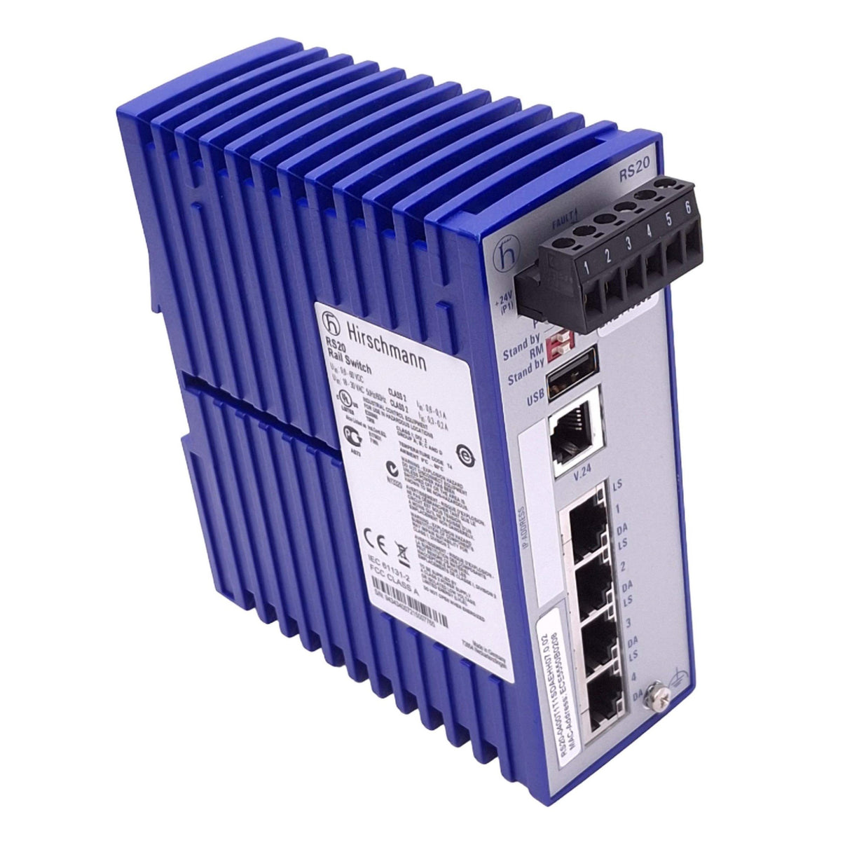 Hirschmann RS20-0400T1T1SDAEHH07.0.02 Ethernet Rail Switch, 4-Port RJ4 ...